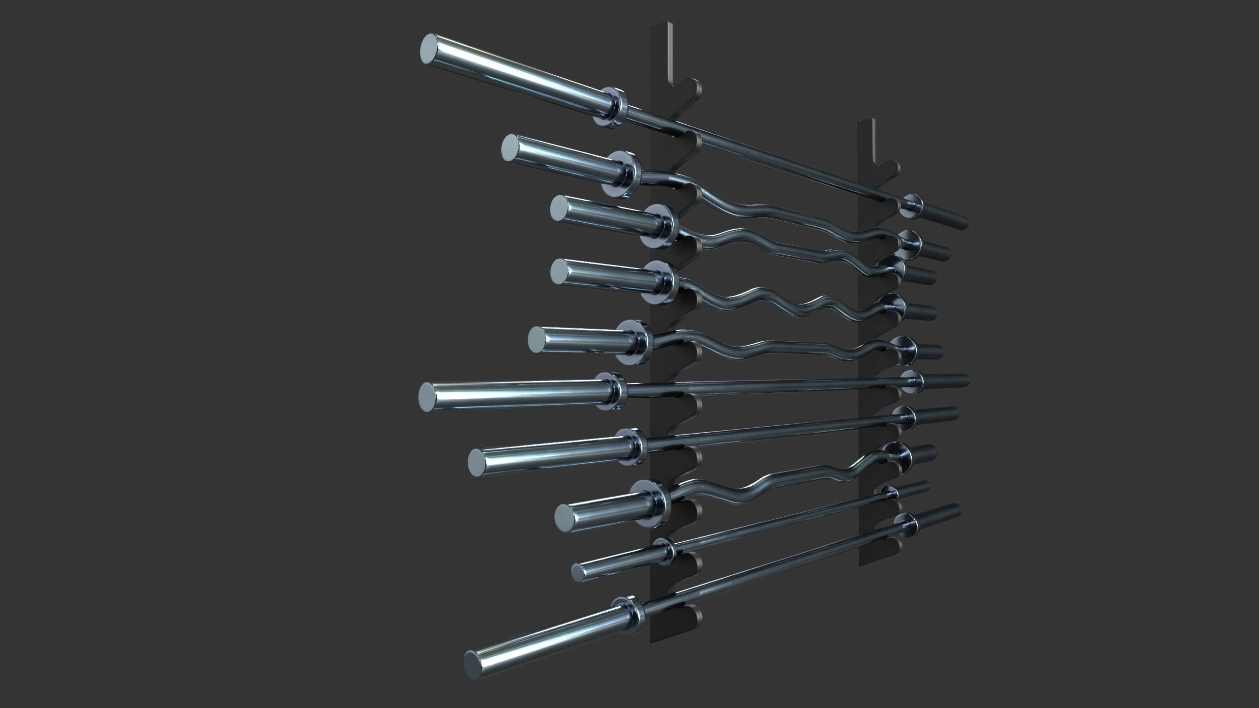 Wall Mounted Barbell 3D model | CGTrader