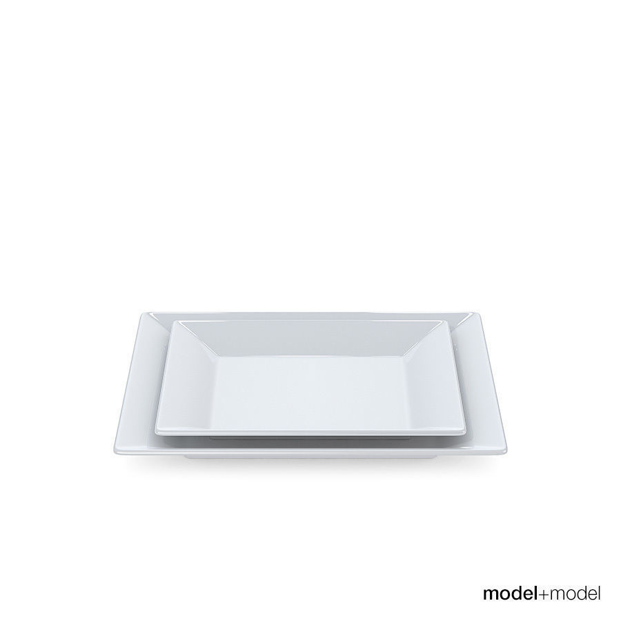 Set of square plates 3D model | CGTrader