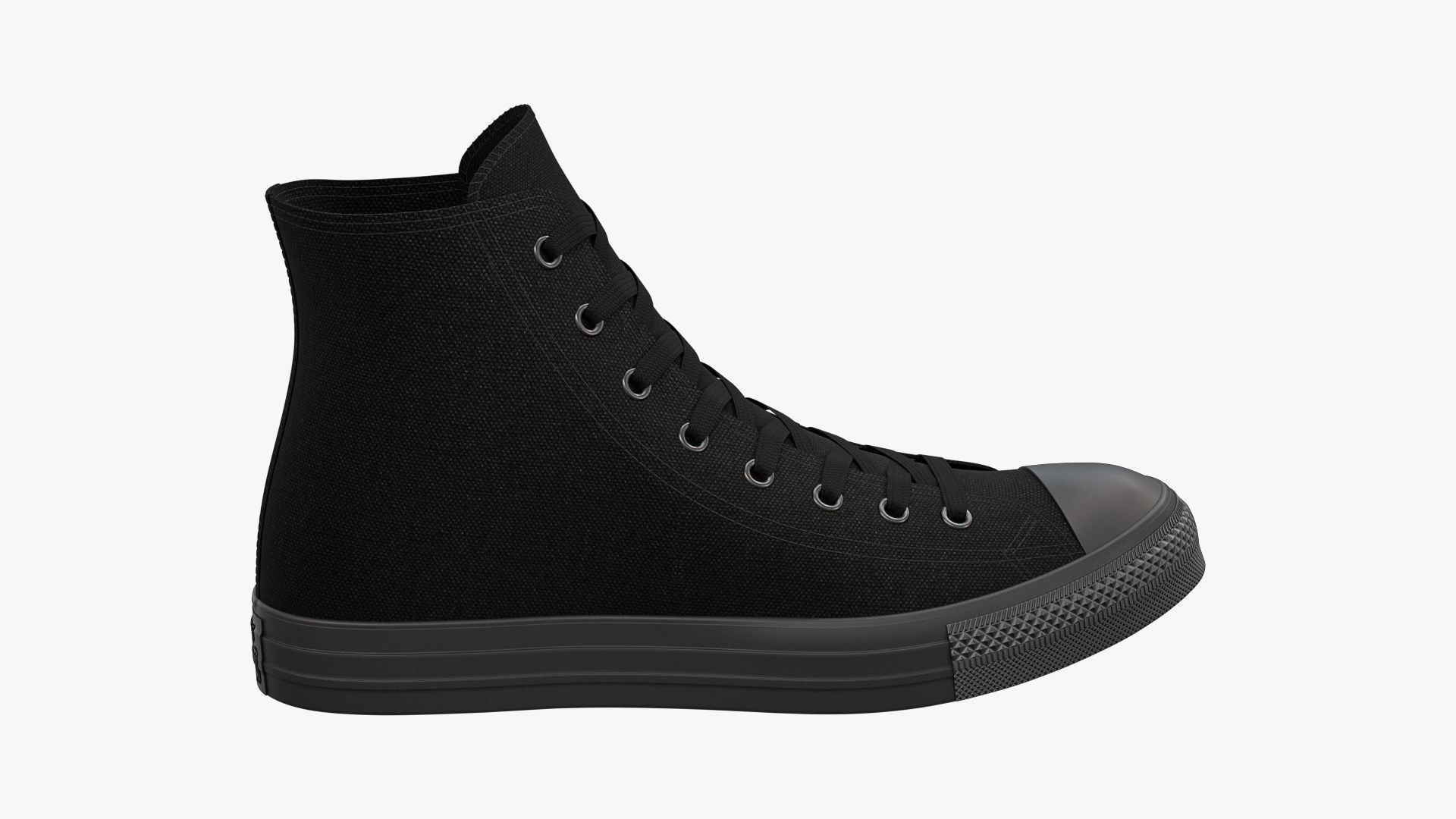 Chuck Taylor All Star Classic High Top Mono Black 3D model | CGTrader