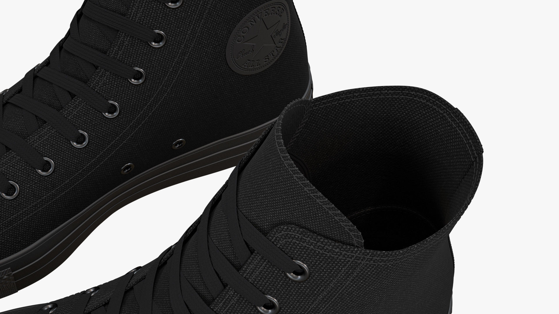Chuck Taylor All Star Classic High Top Mono Black 3D model | CGTrader
