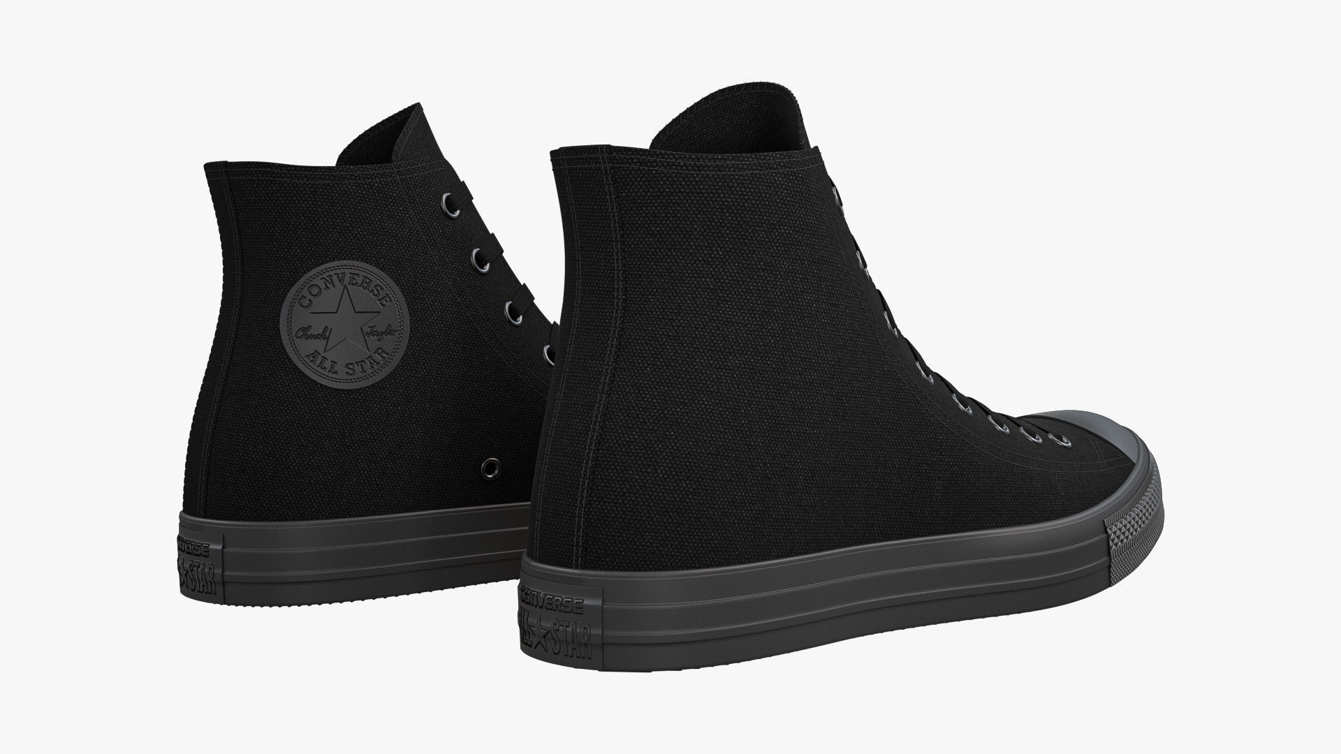 Chuck Taylor All Star Classic High Top Mono Black 3D model | CGTrader