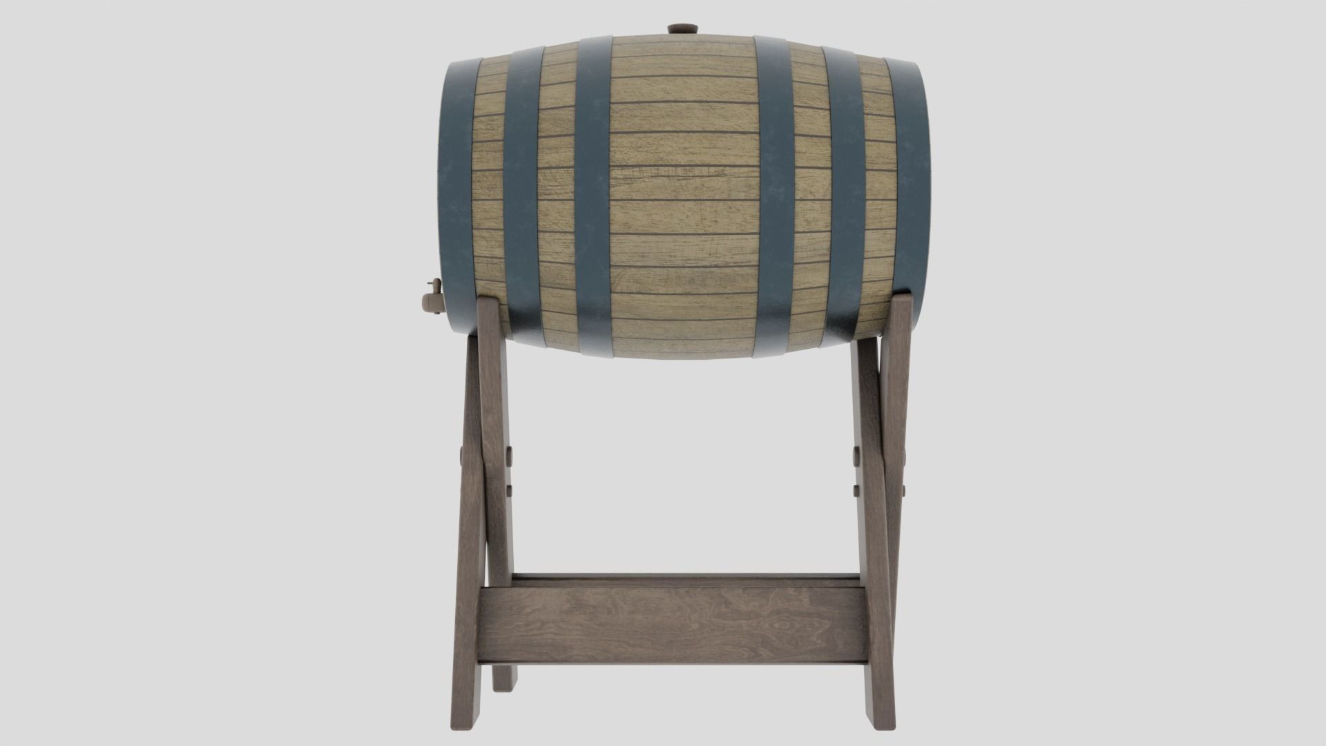 Wooden Barrel and Stand 3D model | CGTrader