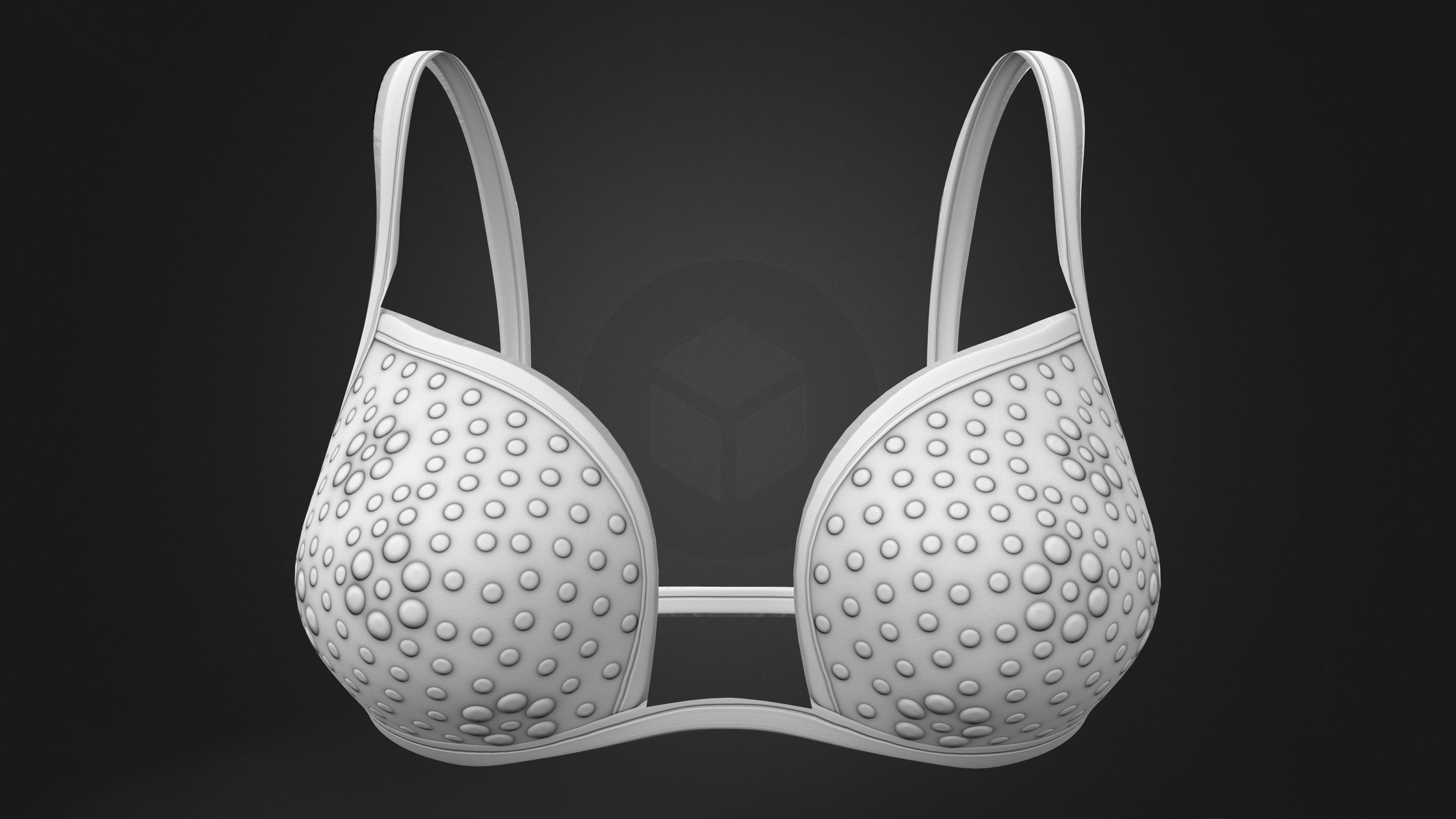 3D model Black Leather Bra With Silver And Gold Dots VR / AR / low-poly ...