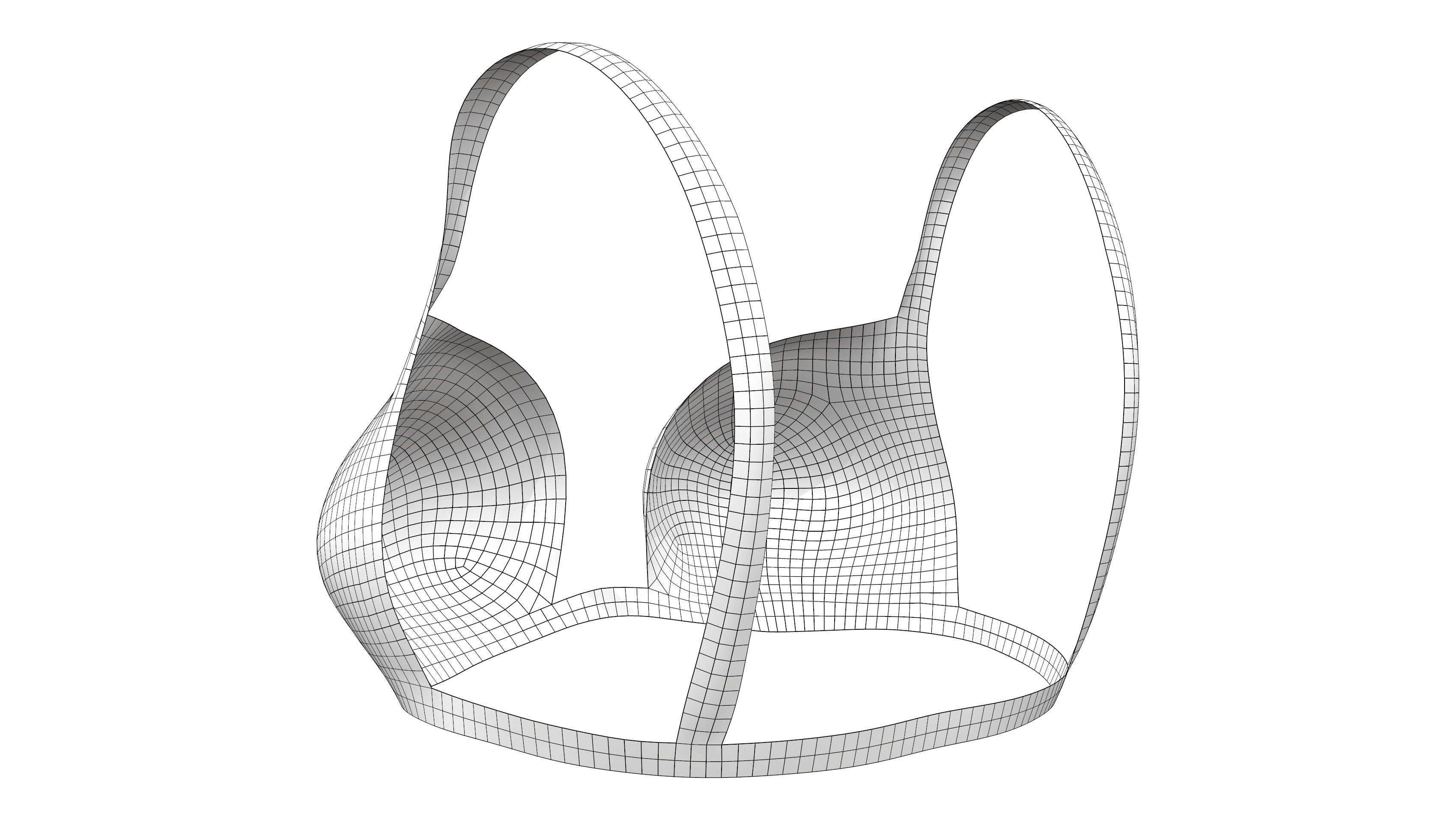 3D model Black Leather Bra With Silver And Gold Dots VR / AR / low-poly ...