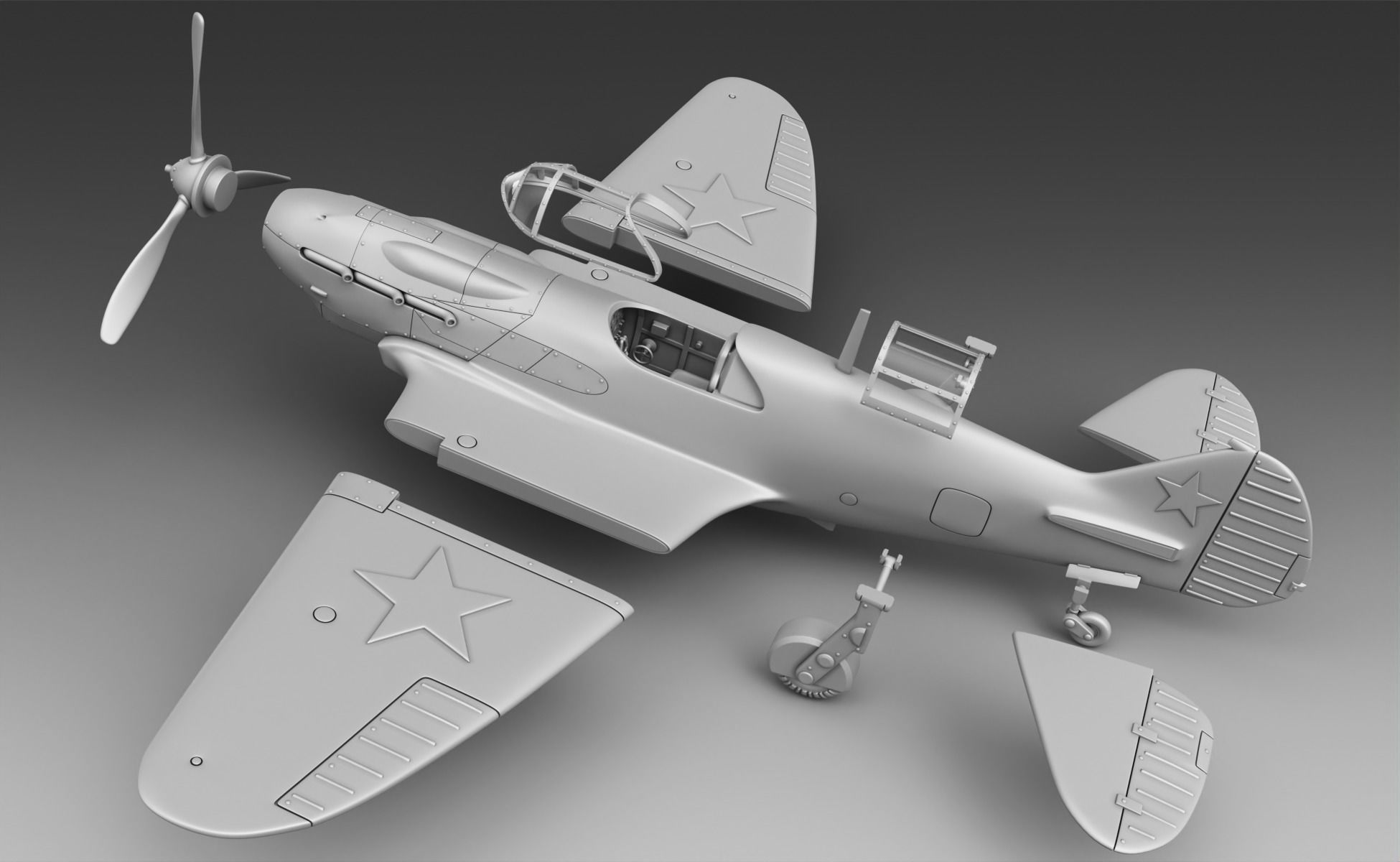 Soviet plane Lagg-3 3D model 3D printable | CGTrader