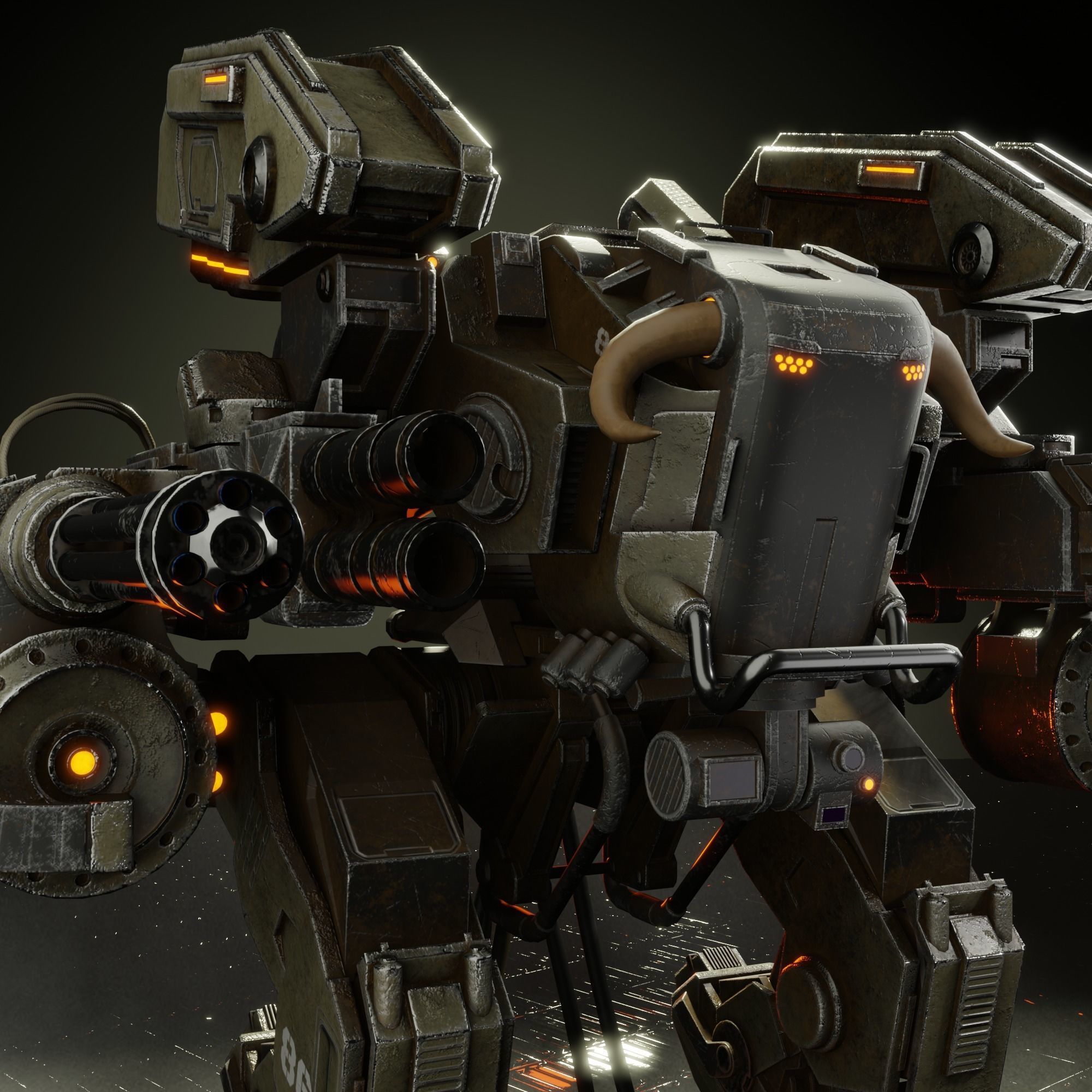3D model Warrior Mech VR / AR / low-poly | CGTrader
