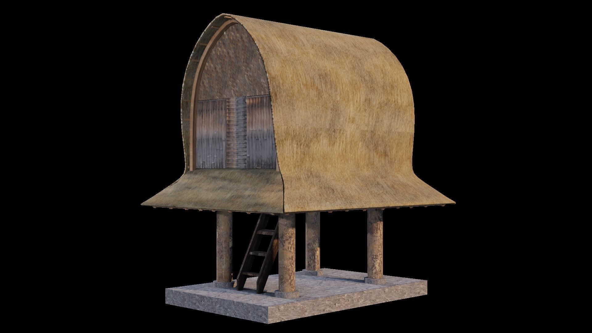 Rumah Adat Bale Lumbung - NTB 3D model | CGTrader