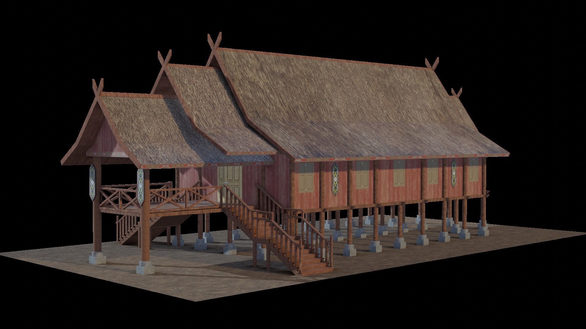Rumah Adat Betang - Dayak 3D model | CGTrader