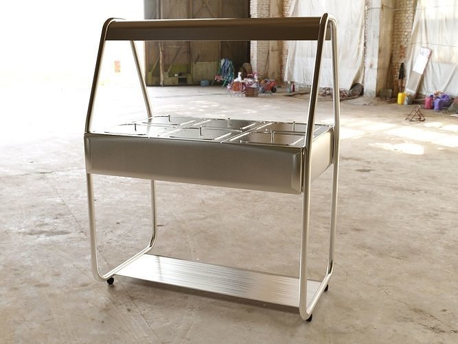 BUFFET stainless steel hot food trolley 3D model | CGTrader