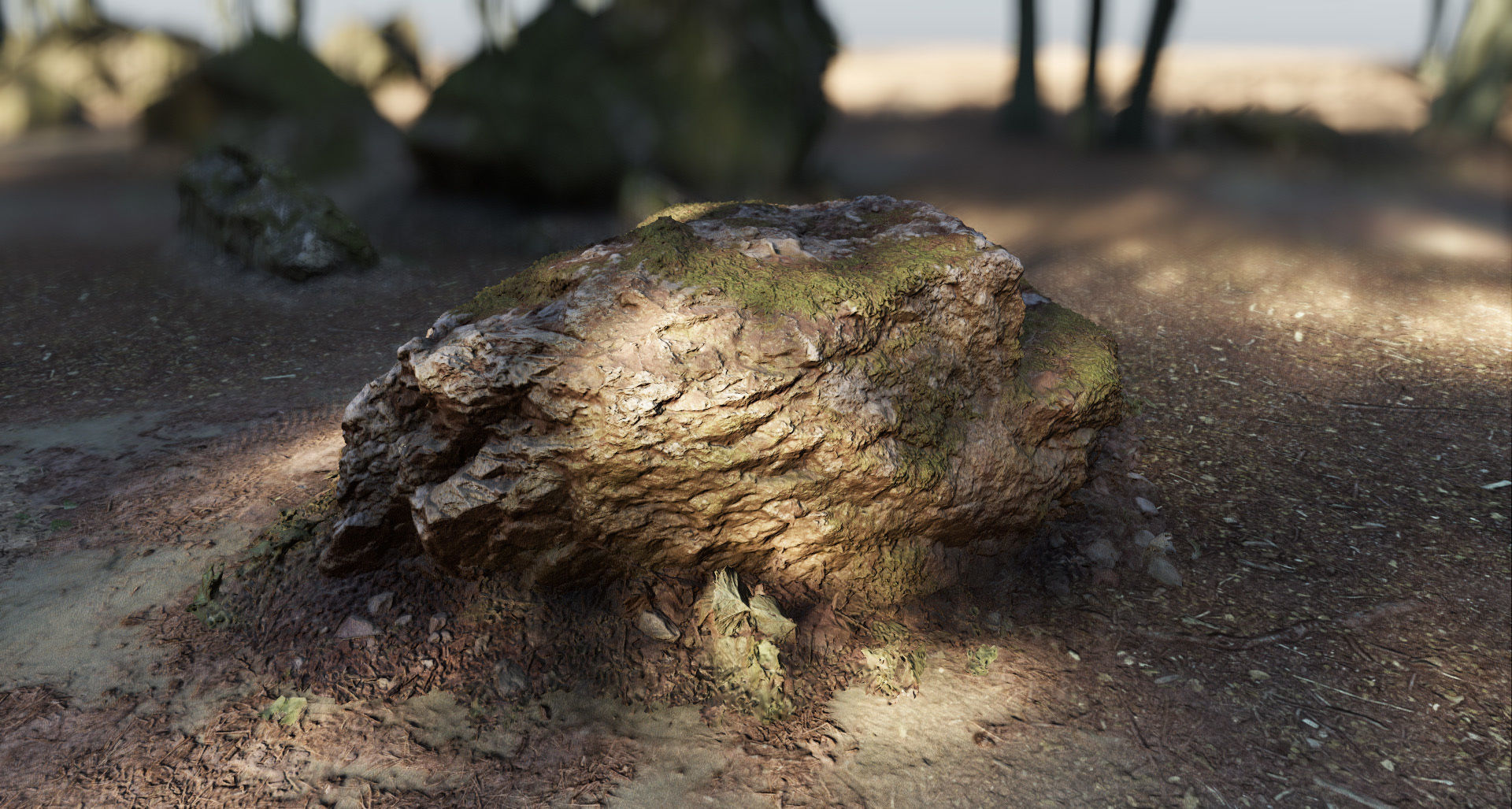 Mossy Forest Rock A Single free 3D model | CGTrader
