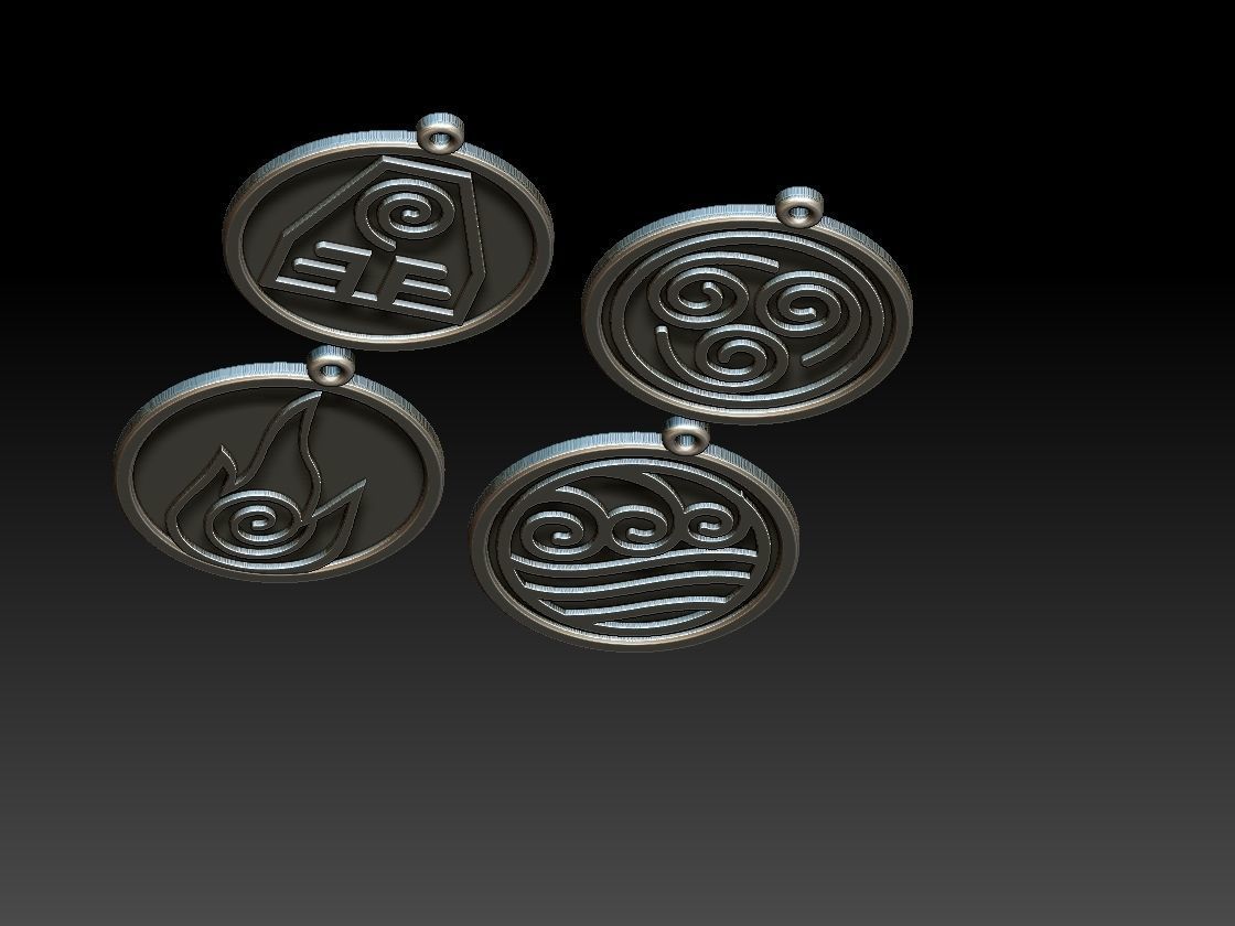ATLA The Last Airbender All Four Elements 3D model 3D printable | CGTrader