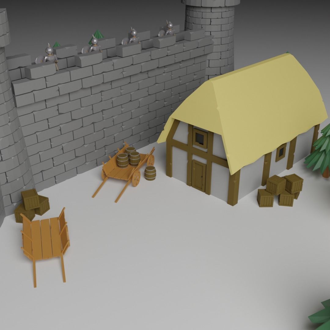 3D model Fortress Low-poly 3D model knight holding sword VR / AR / low-poly | CGTrader