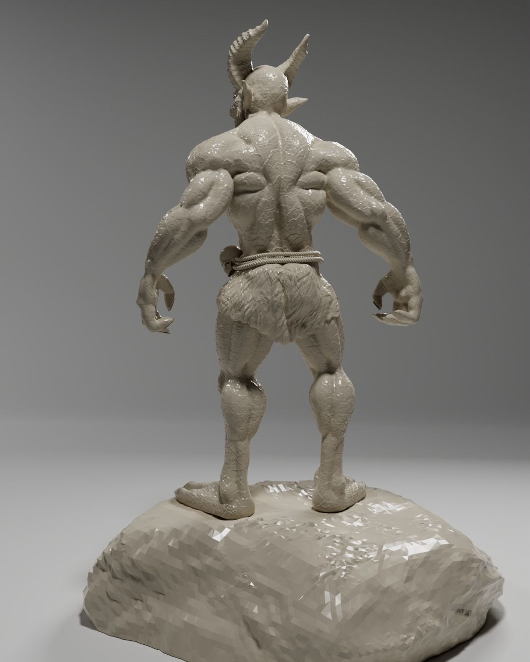 demonorc statue of demon on rock 3D model 3D printable | CGTrader