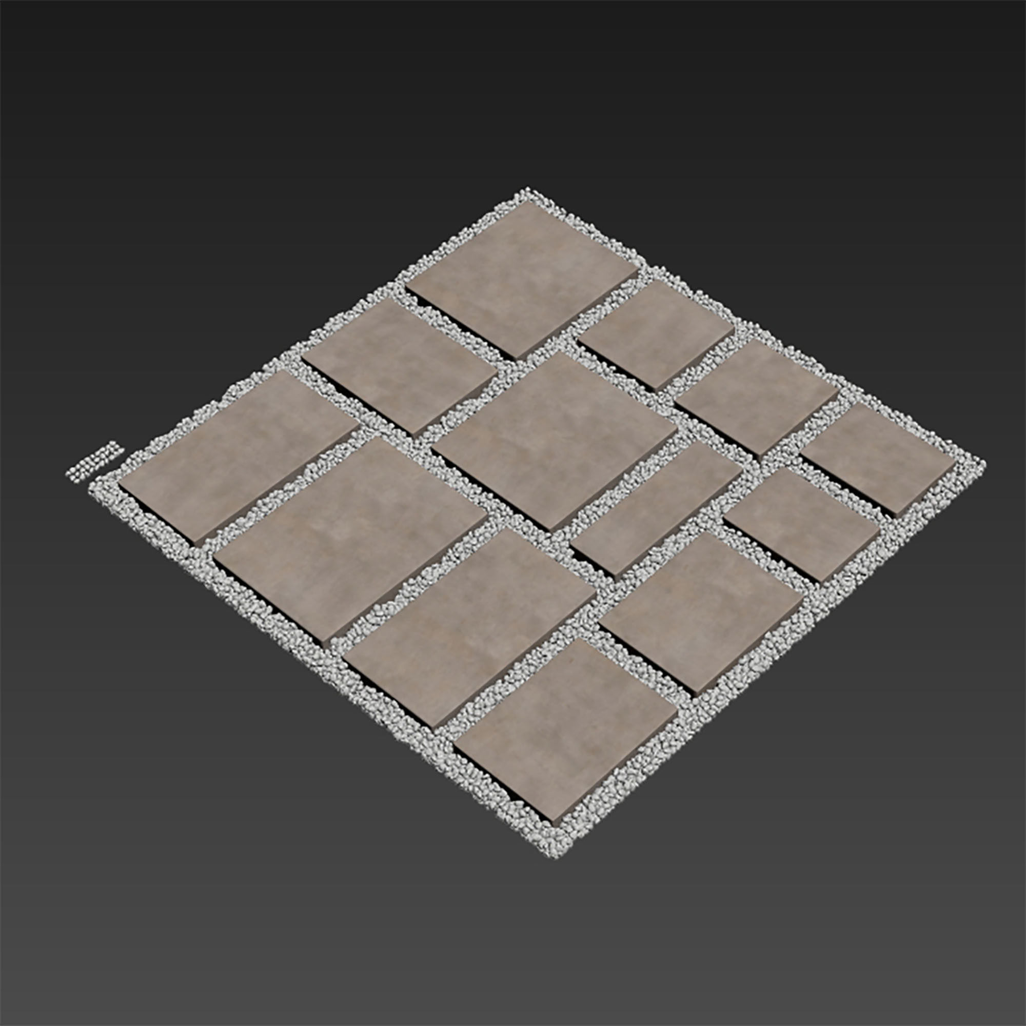 Paving tile pebble n10 3D model | CGTrader