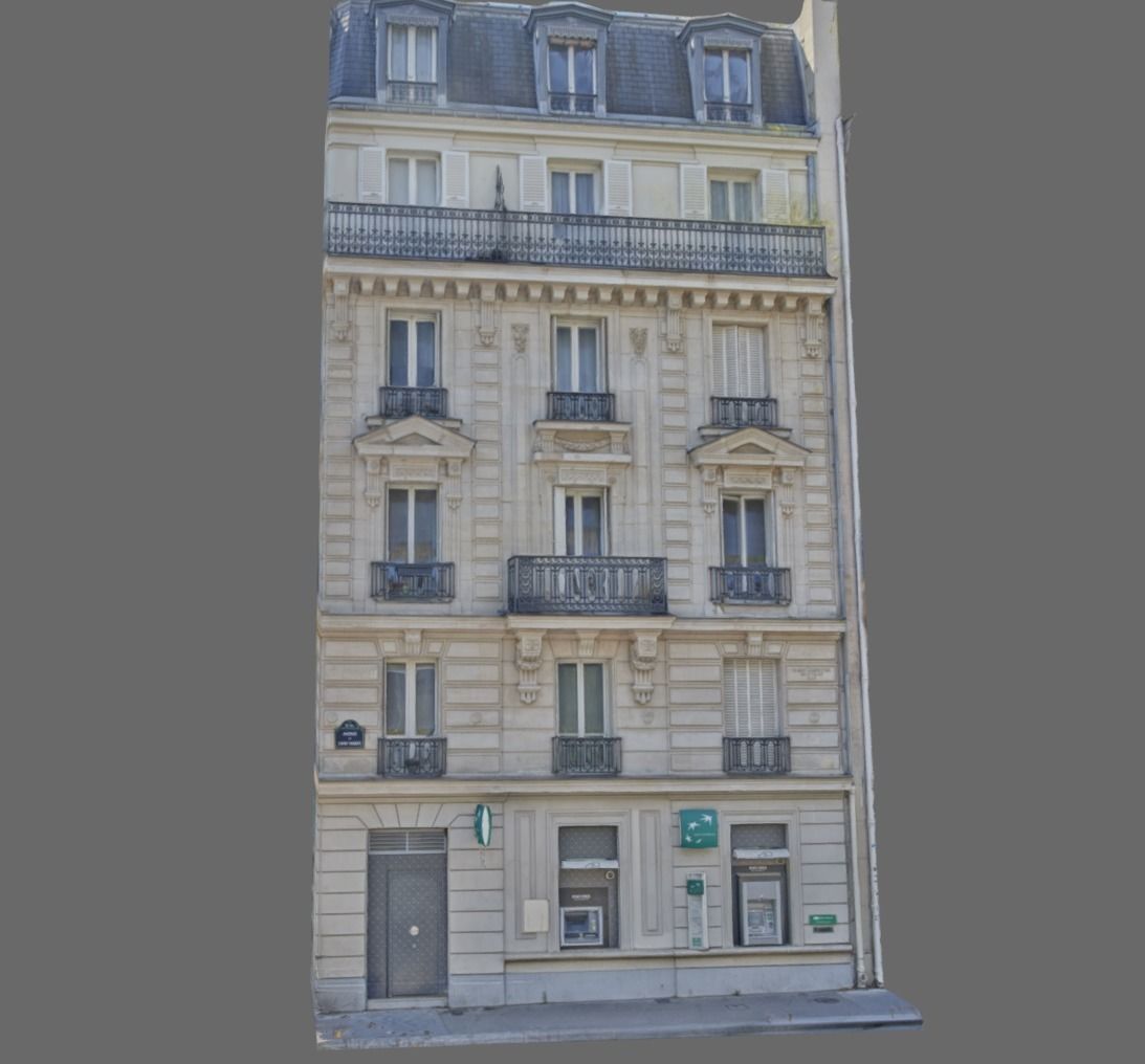 3D model Paris building facade 01 VR / AR / low-poly | CGTrader