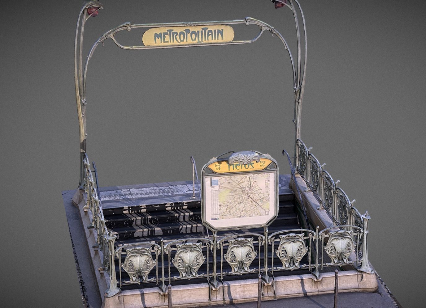 3D model Art Nouveau Subway Entrance Paris VR / AR / low-poly | CGTrader