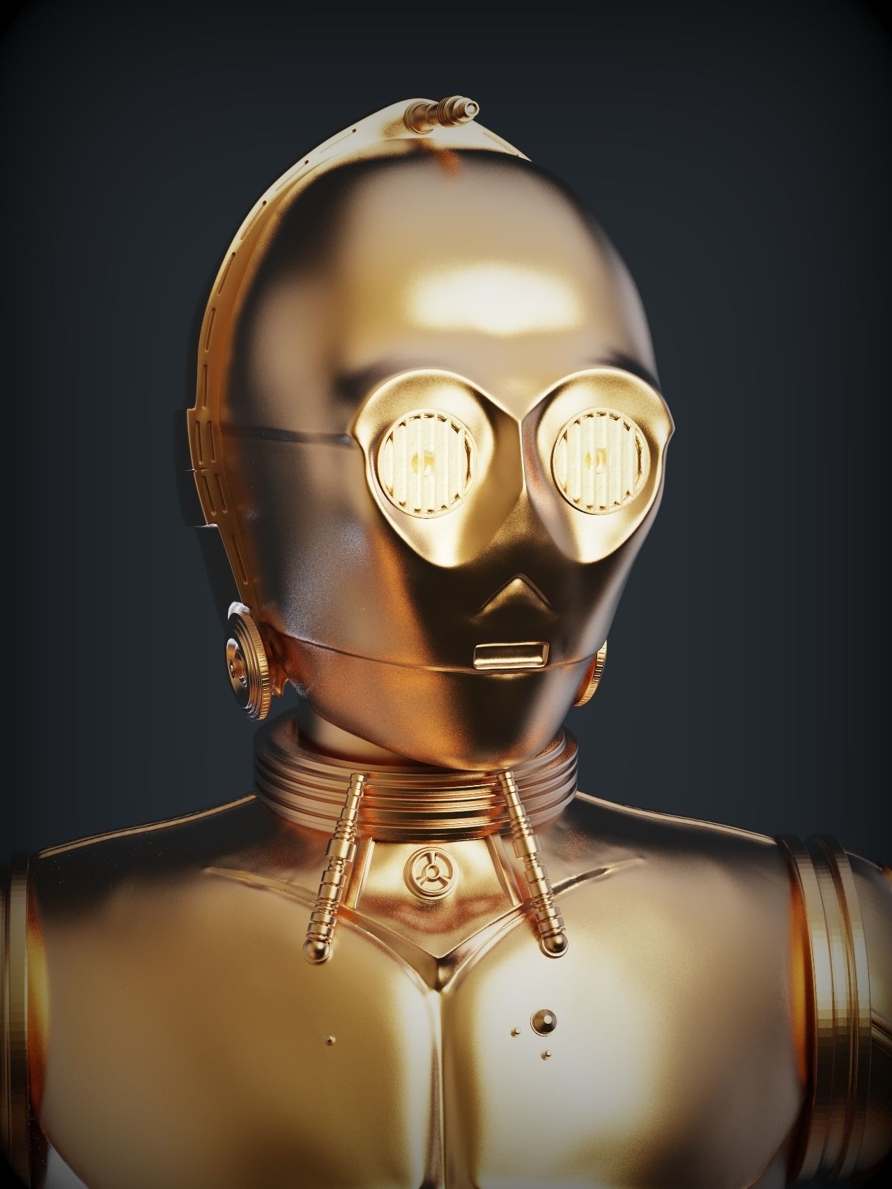 C-3PO protocol droid from Star Wars 3D model 3D printable | CGTrader