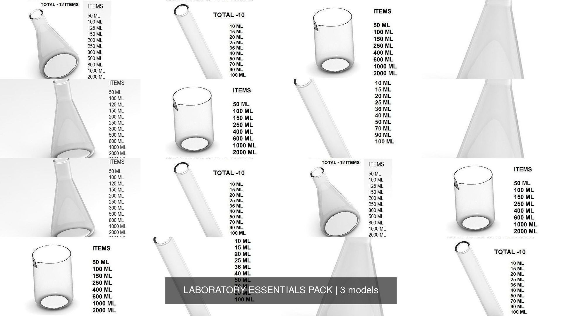 LABORATORY ESSENTIALS PACK 3D Model Collection 3D printable | CGTrader