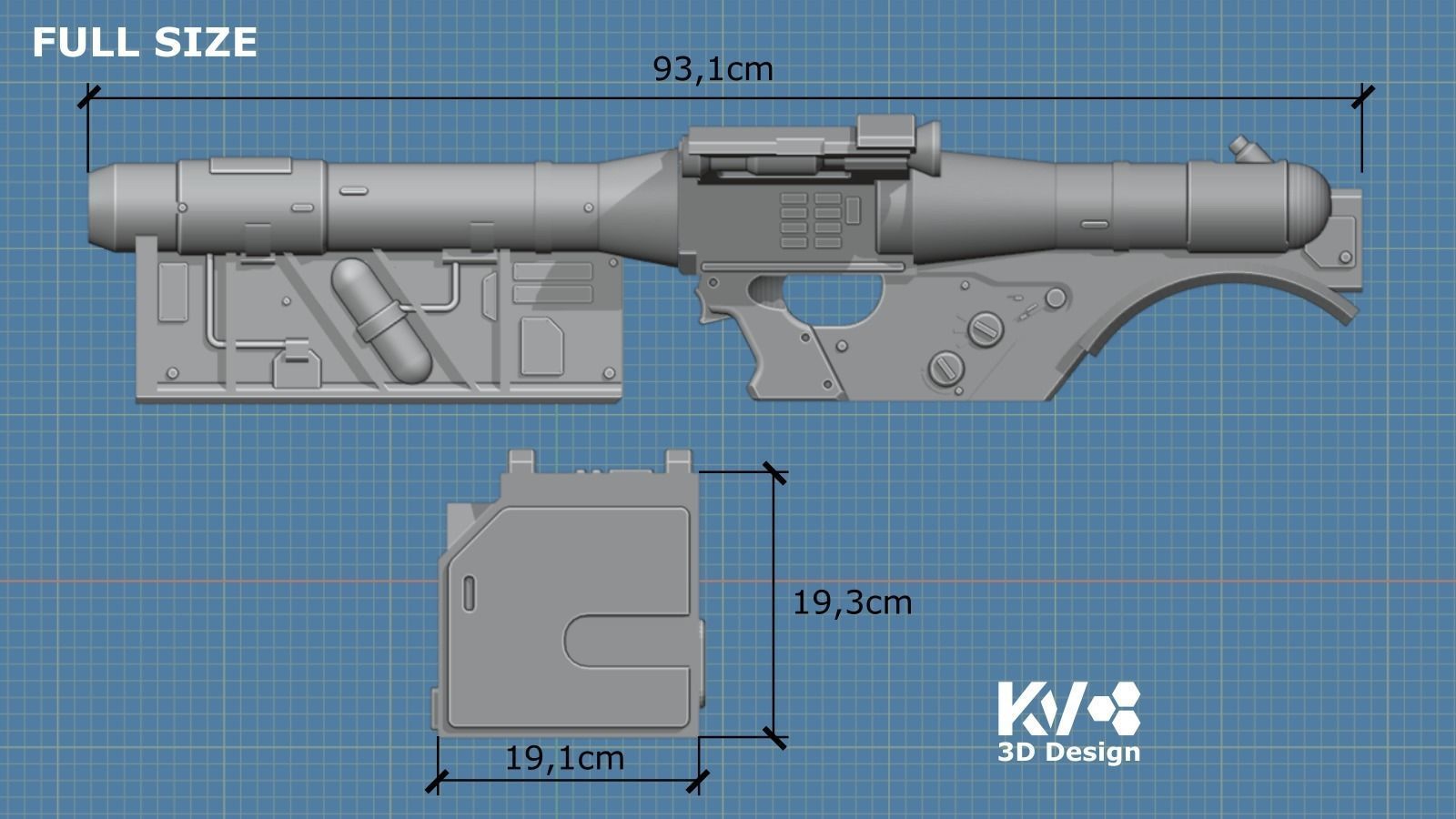 KV-Akira Heavy Laser Rifle 3D model 3D printable | CGTrader