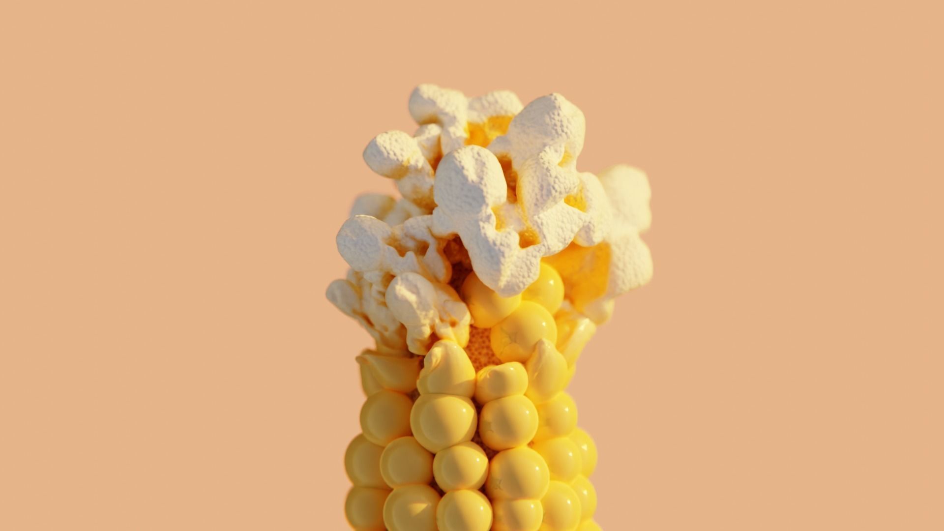Popping pop corn animation geometry nodes Blender 3D model animated ...