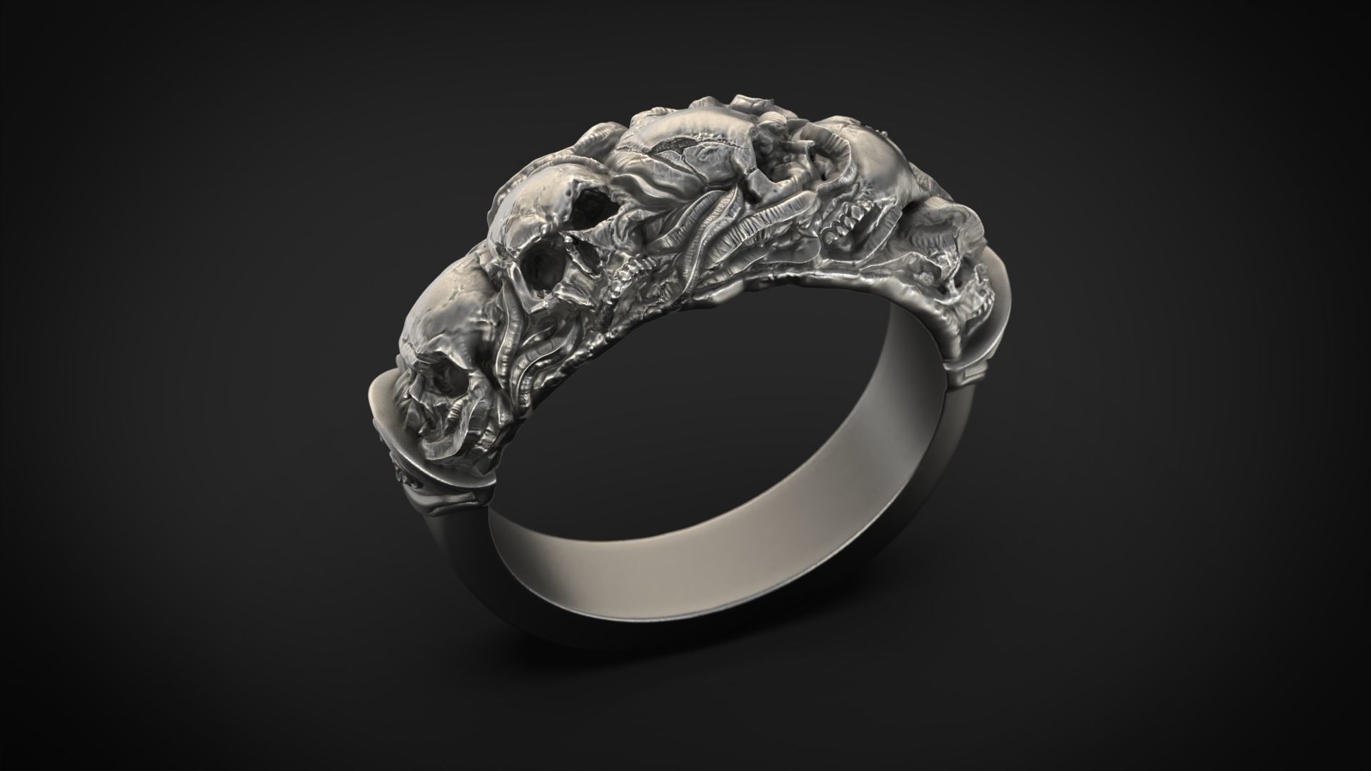 Skull and tentacle ring STL 3d model for 3d printing 3D model 3D ...