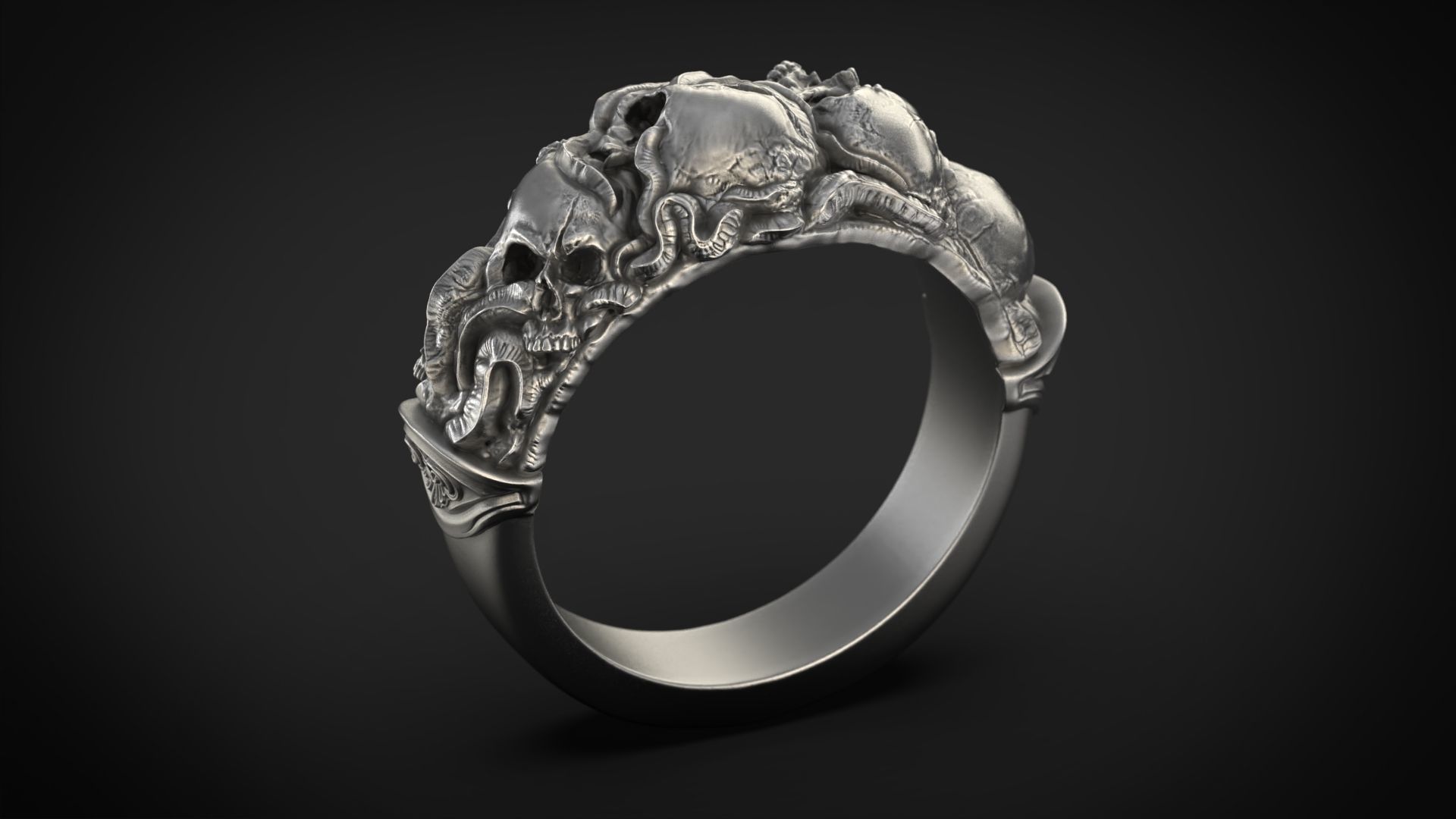 Skull and tentacle ring STL 3d model for 3d printing 3D model 3D ...