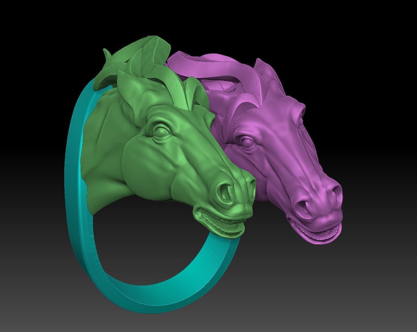 Ring horses love 3D model 3D printable | CGTrader