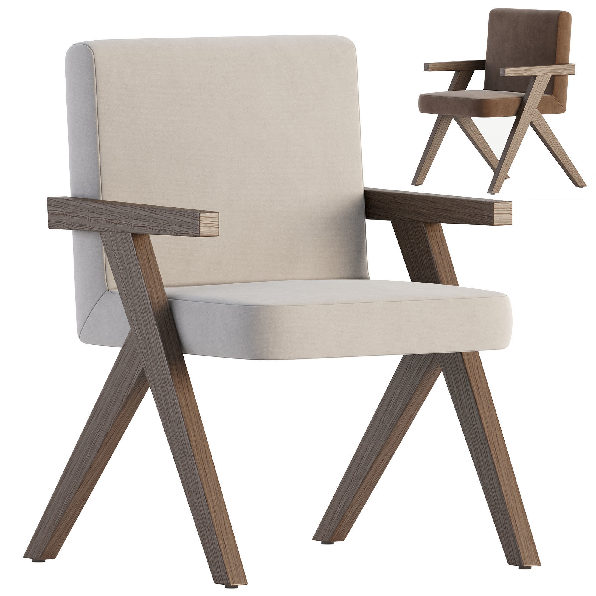 POLTRONA DE MADEIRA chair set 3D model | CGTrader