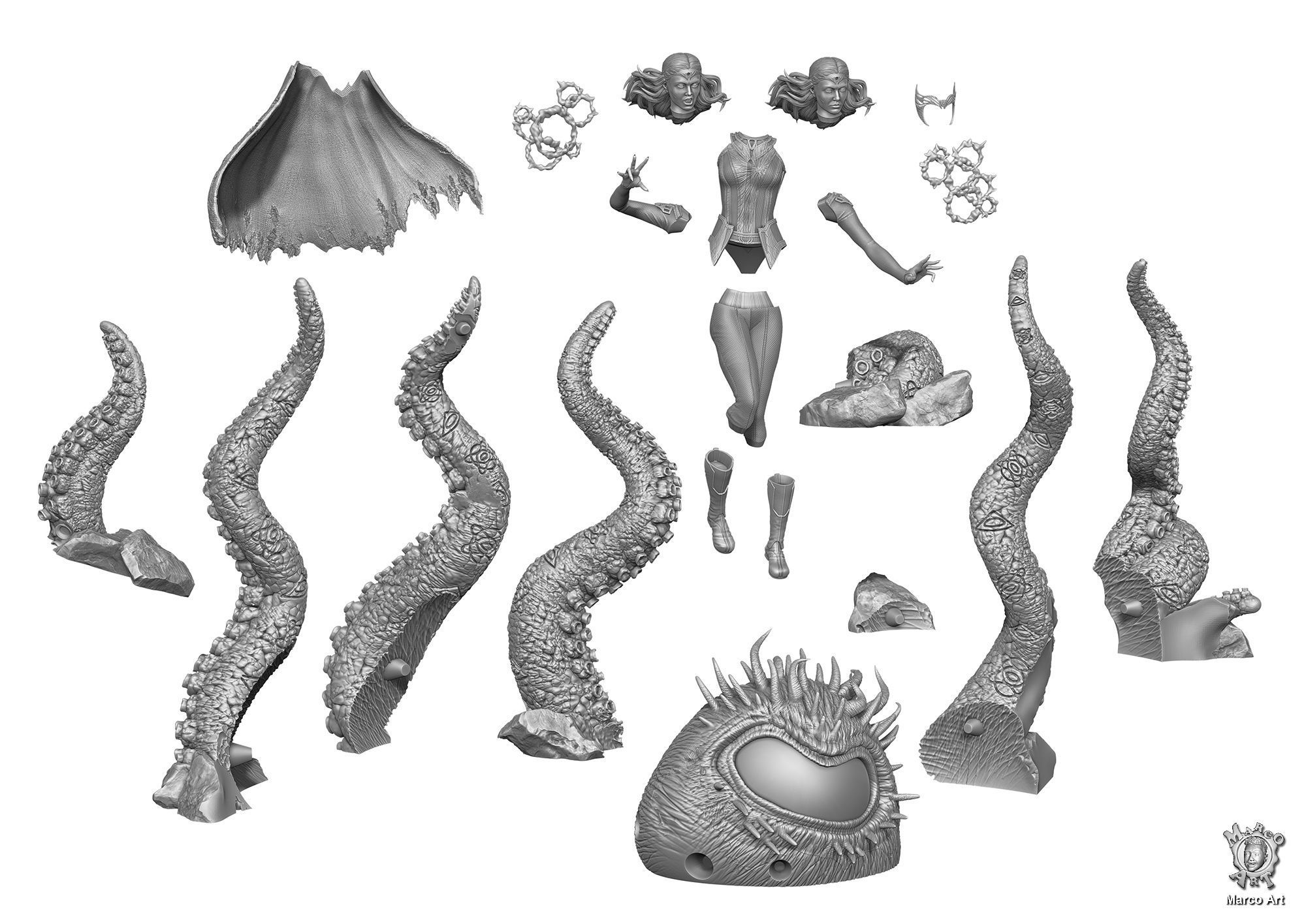 Scarlet Witch 3D model 3D printable | CGTrader