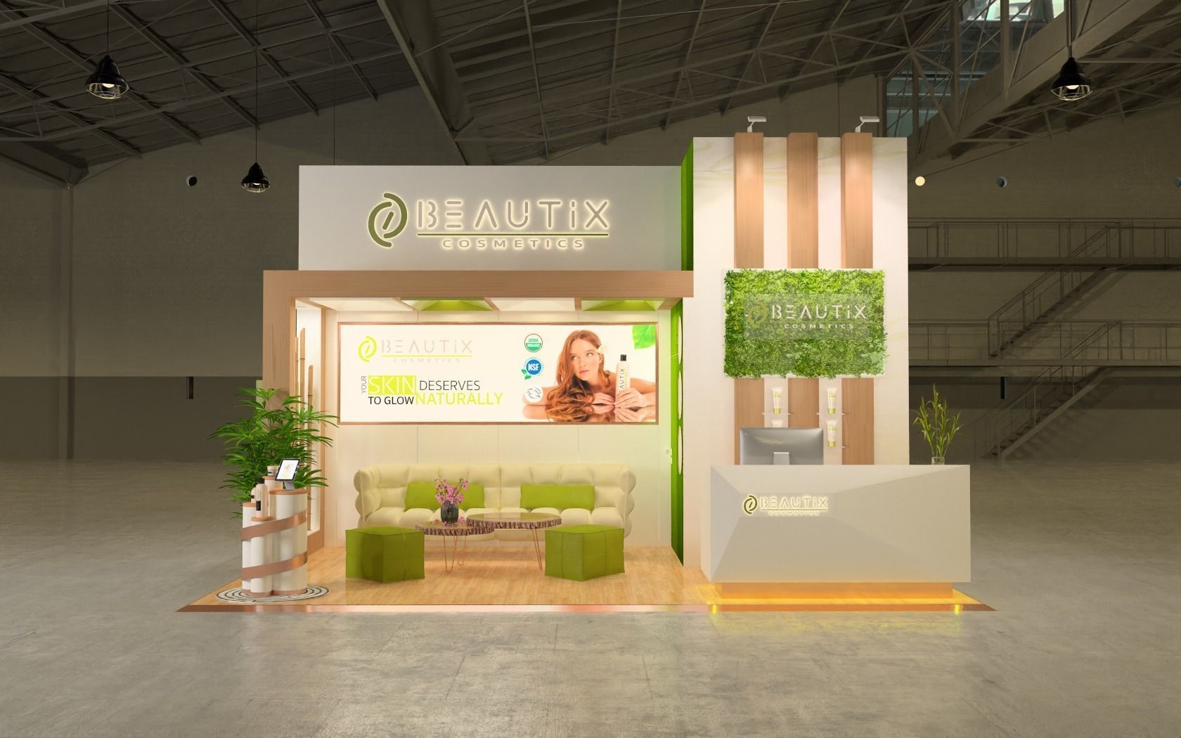 elegant exhibition cosmetic booth 3D model | CGTrader