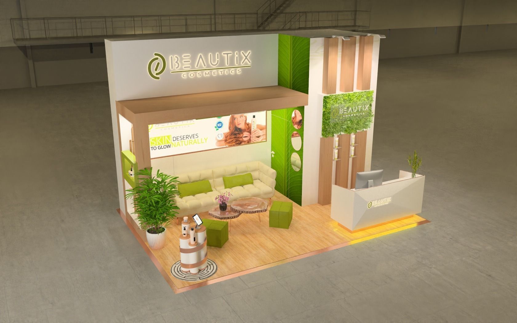 elegant exhibition cosmetic booth 3D model | CGTrader