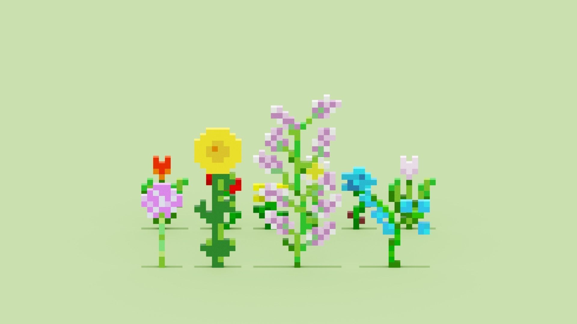 3D model Minecraft Flowers 3D Model VR / AR / low-poly | CGTrader