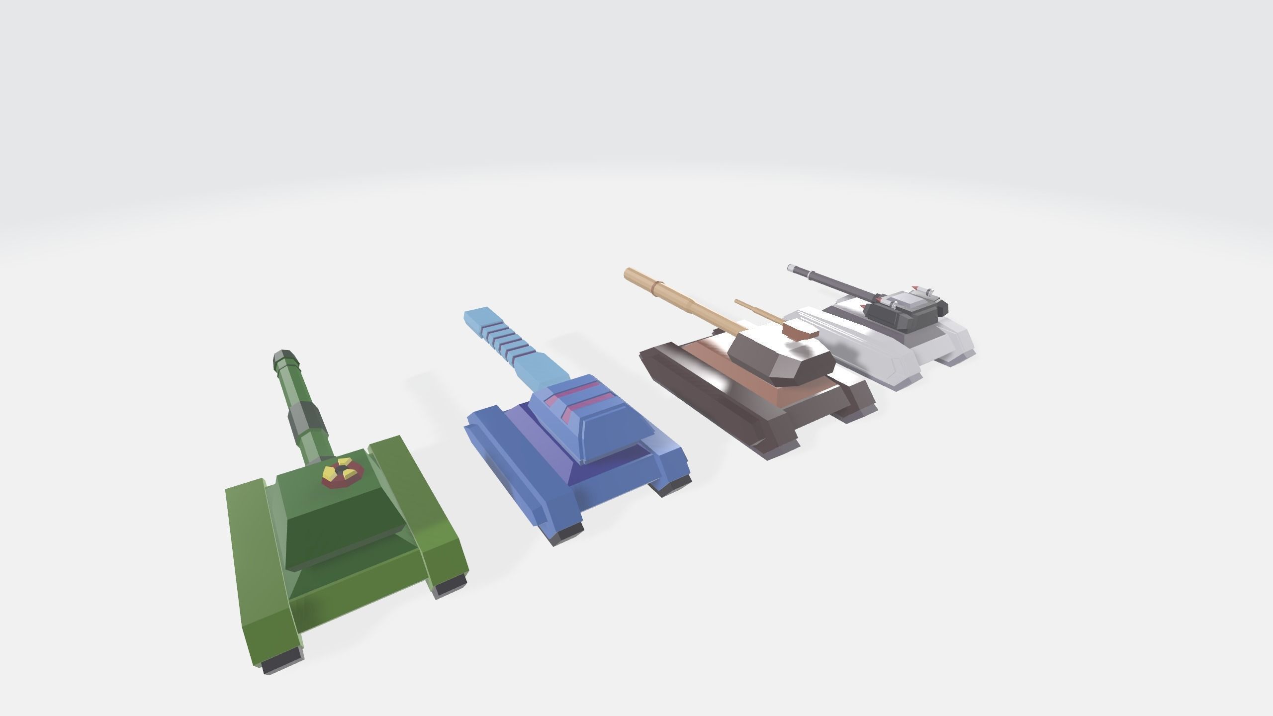Low poly Tank for mass distraction for game turret can animate free VR ...