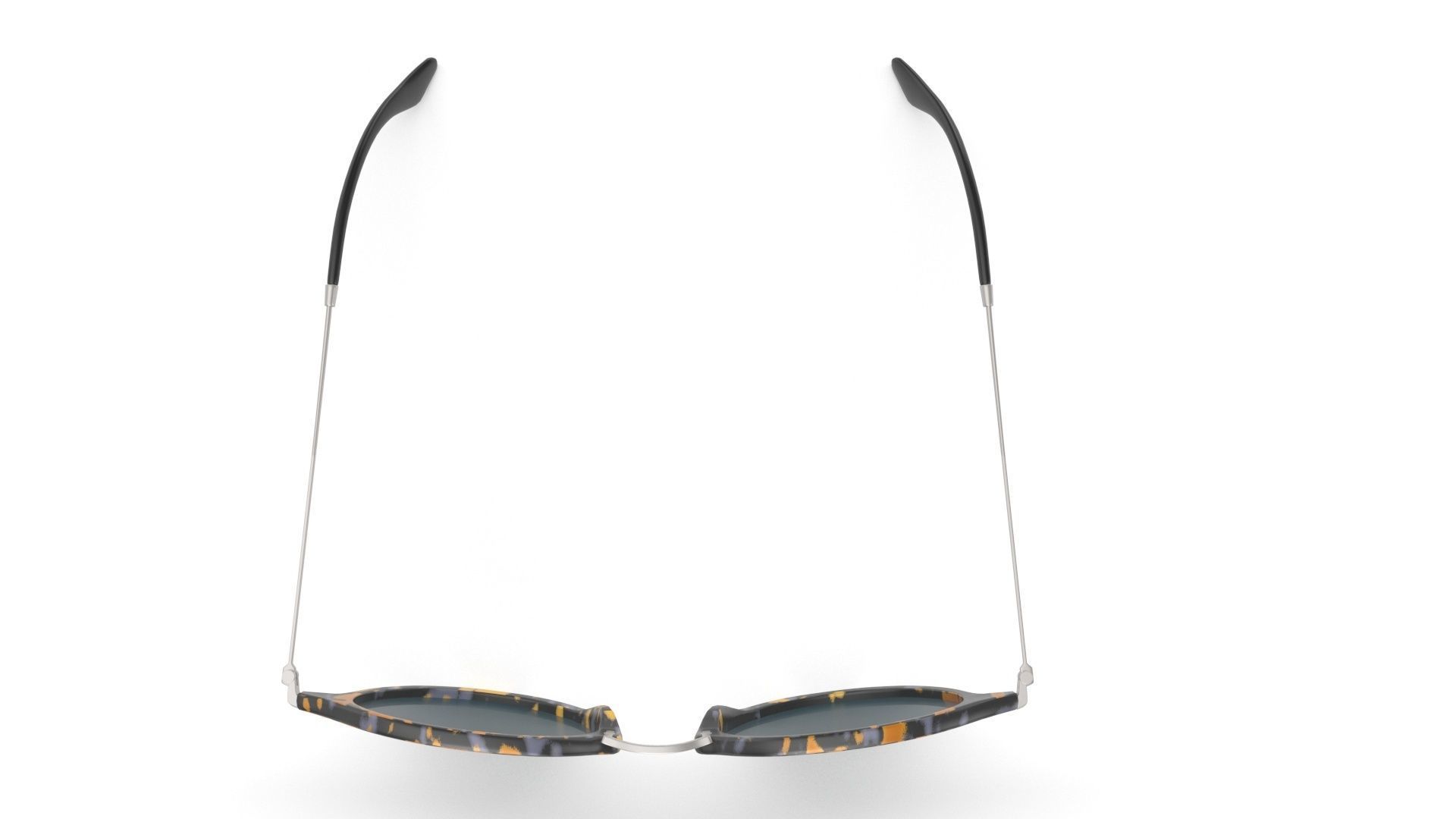 Ray Ban Round Fleck Non Polarized Tortoise Gunmetal Sunglass 3D model ...