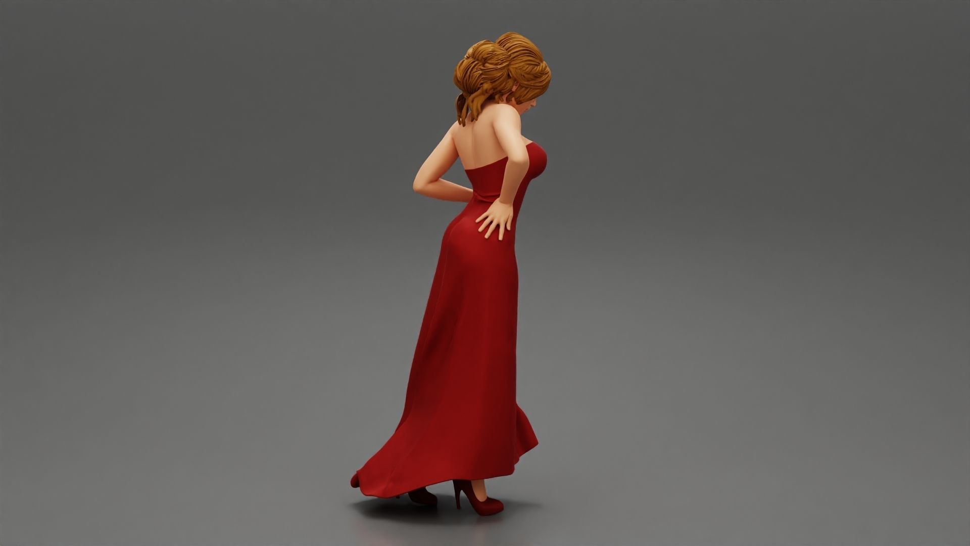 Fashion portrait of romantic beautiful girl in long dress 3D model 3D ...