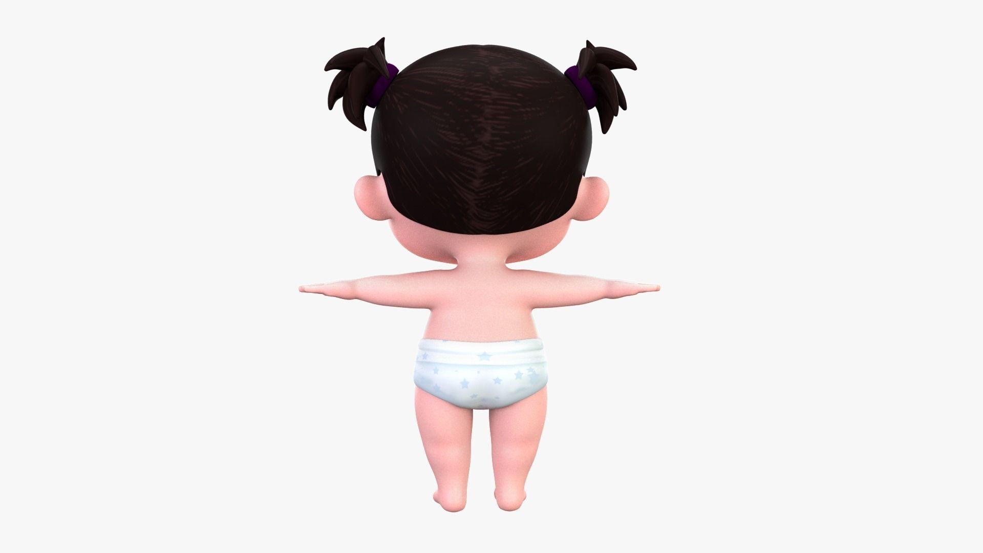 3D model Cartoon Baby Girl VR / AR / low-poly | CGTrader