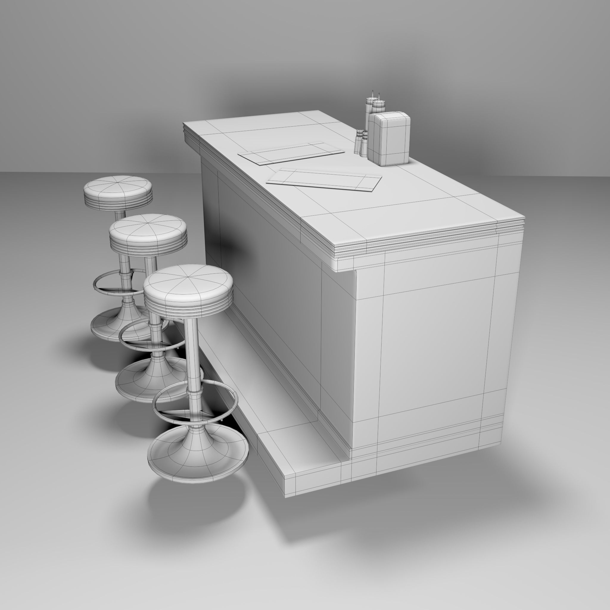 3D model Diner Bar 3D Model VR / AR / low-poly | CGTrader