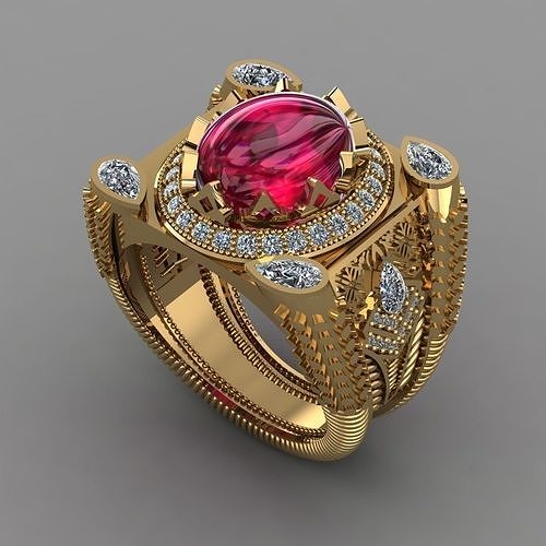 turkish Gents ring 3D print model 3D model 3D printable | CGTrader