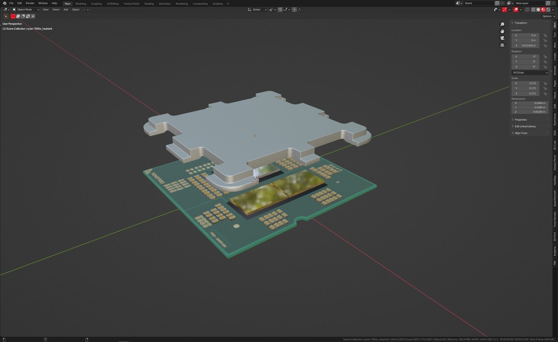 3D model AMD Ryzen 7 7950X Game asset VR / AR / low-poly | CGTrader