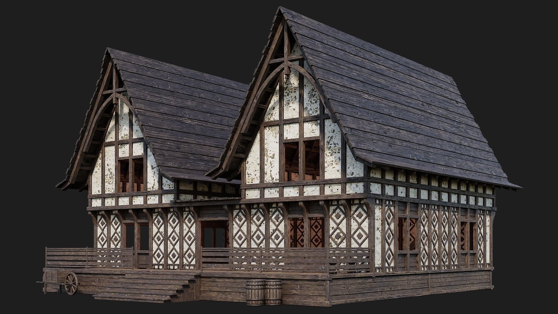 3D model Old Medieval Building 4K Textures GameReady 120 VR / AR / low-poly | CGTrader