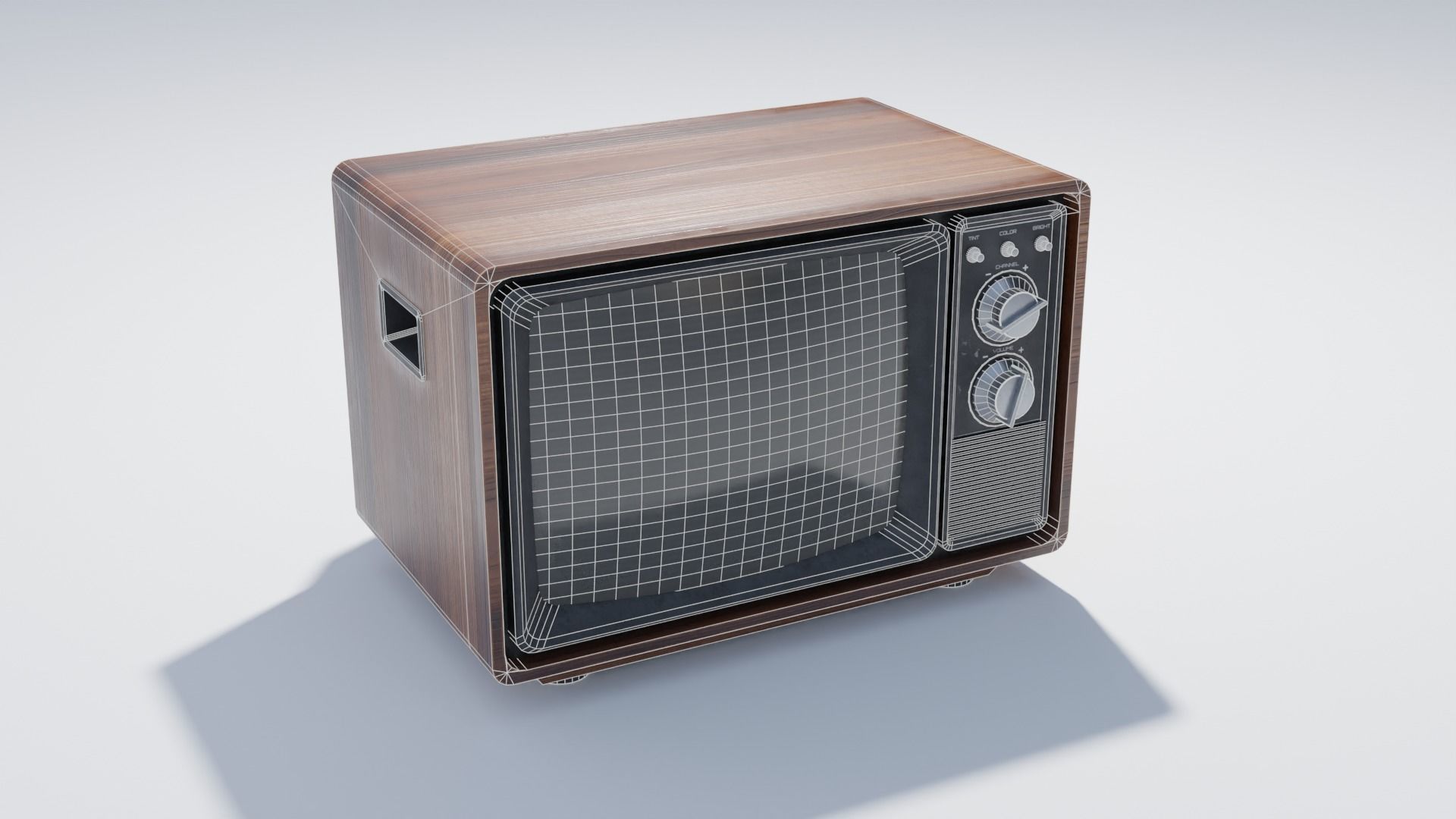 3D model Retro Wooden TV Unit 4K Textures VR / AR / low-poly | CGTrader
