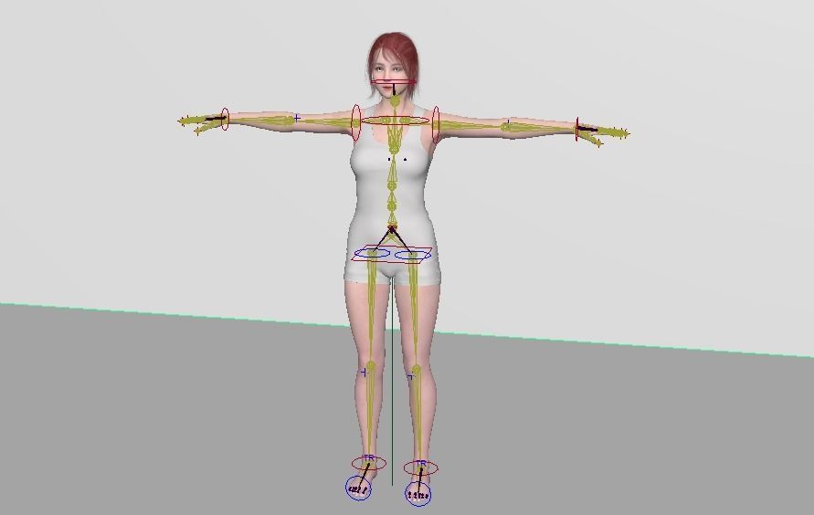 Female character woman full body with shirt free 3D model rigged | CGTrader