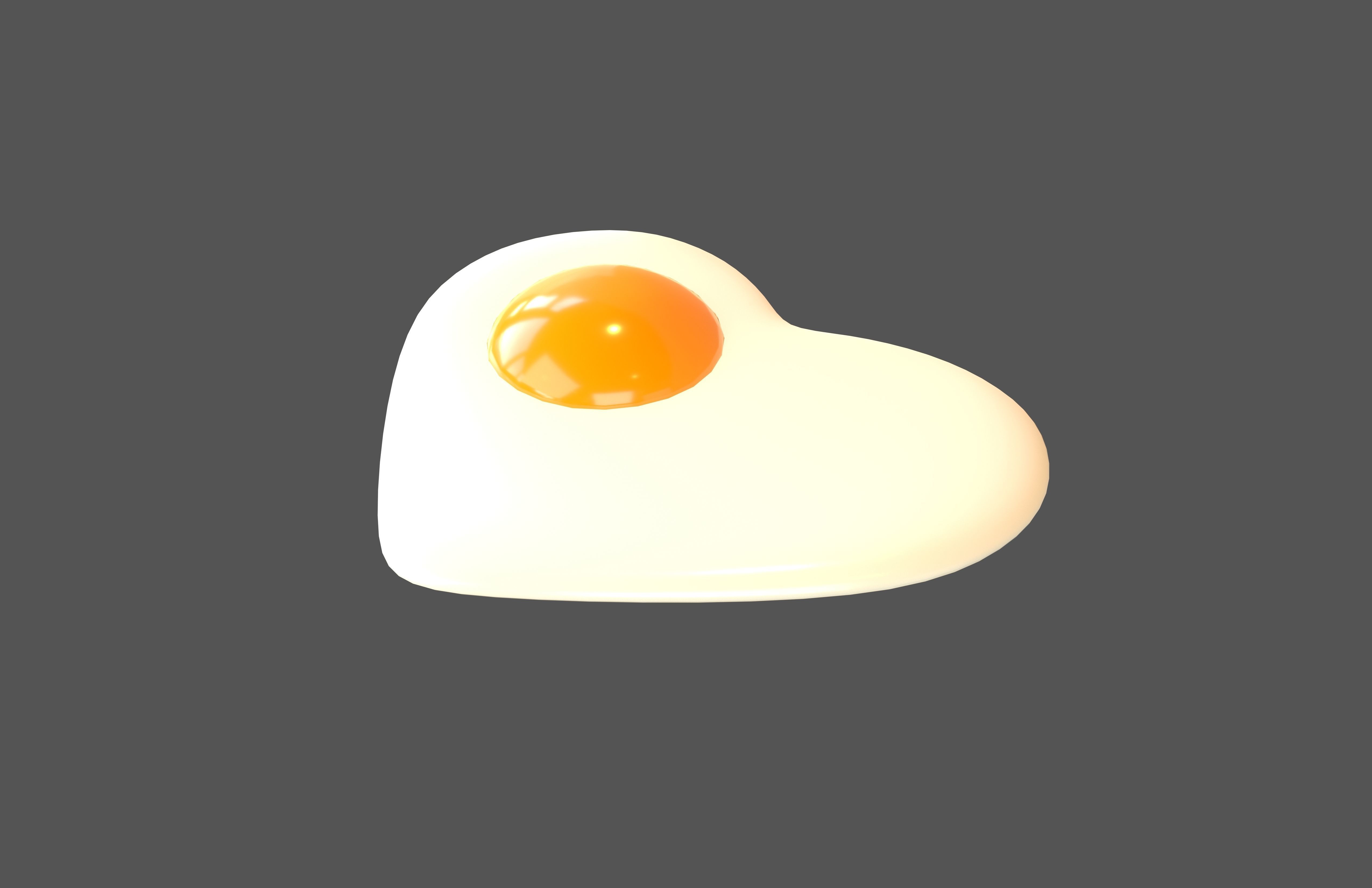 3D model Fried Heart Egg v2 001 VR / AR / low-poly | CGTrader