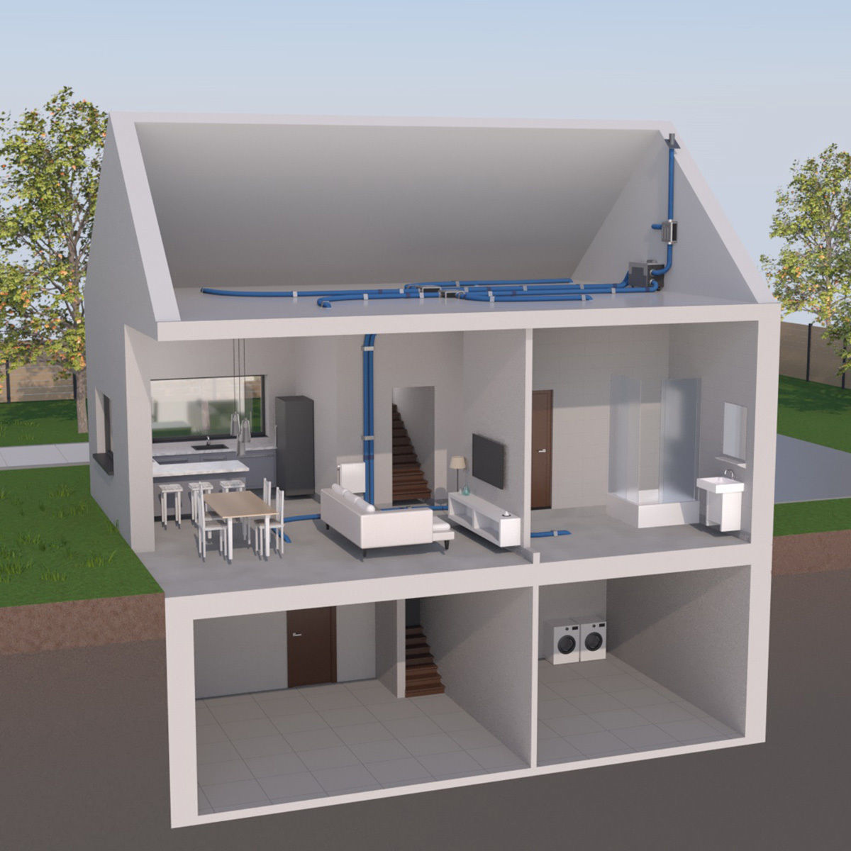 Heat Recovery Ventilation System 3D model | CGTrader