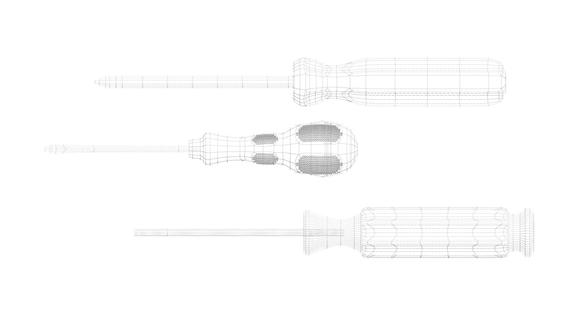 3 Piece Screwdriver Set 3D model | CGTrader