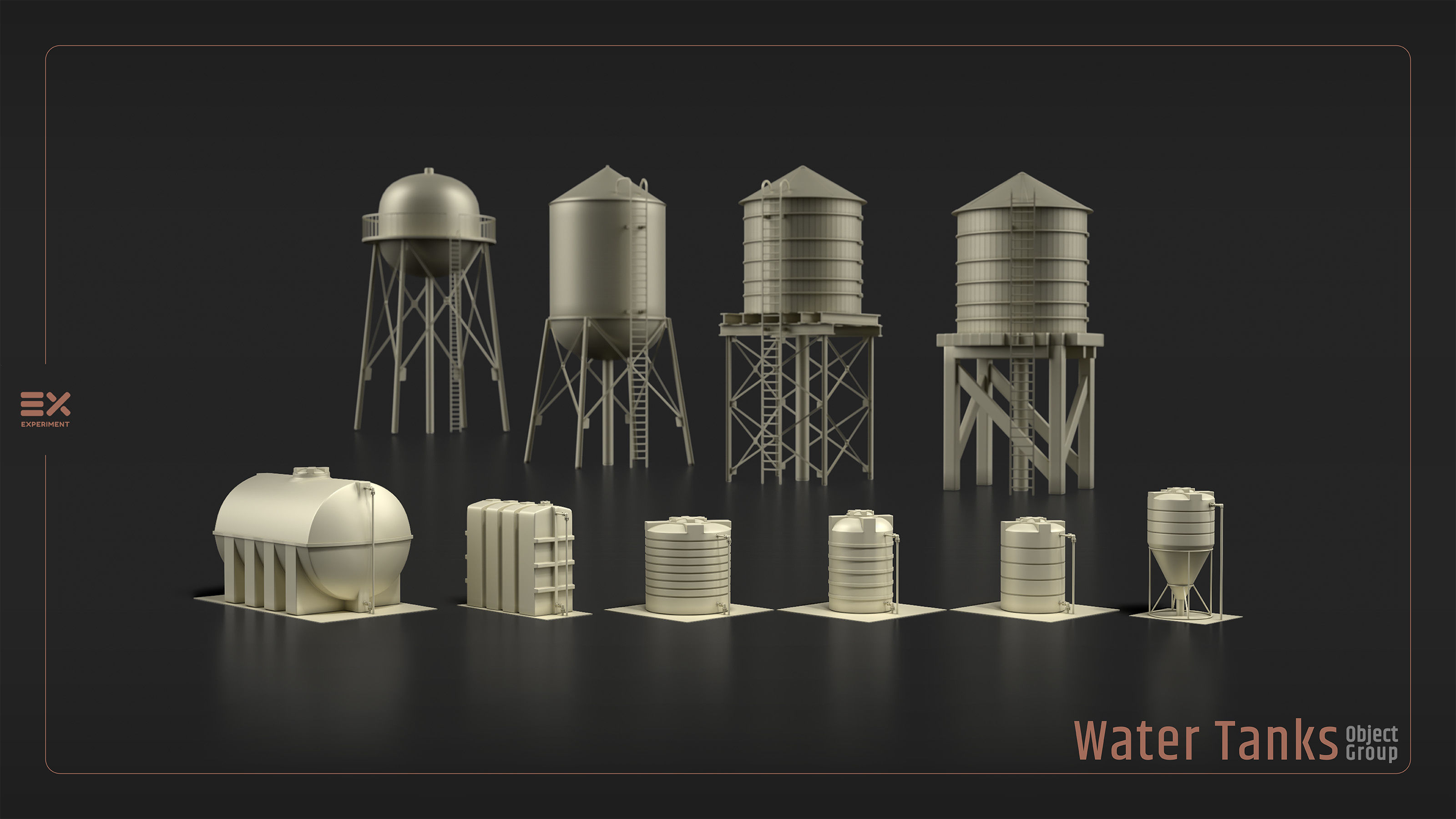 3D model 110 Rooftops props VR / AR / low-poly | CGTrader