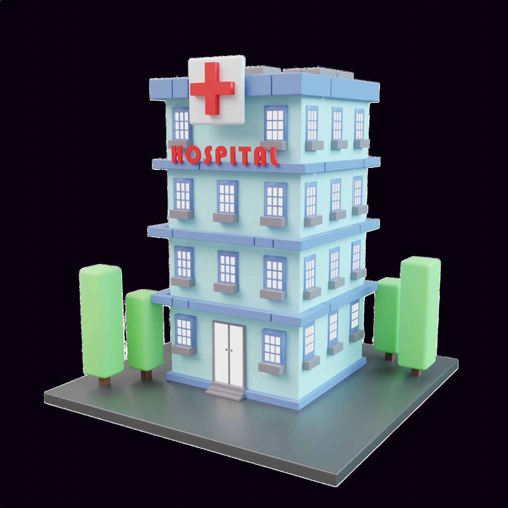 3D model 3d Building Illustration VR / AR / low-poly | CGTrader