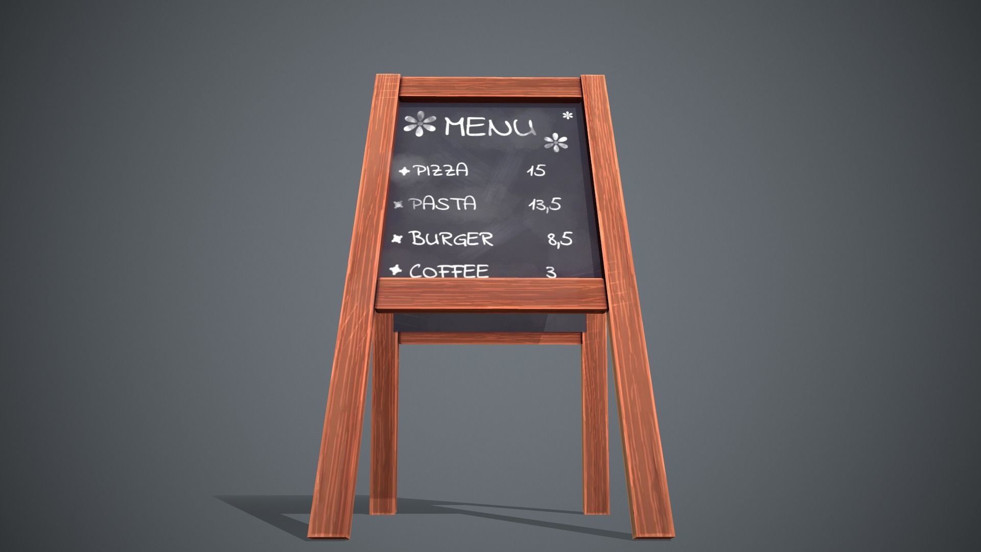 3D model Menu Board Cafe Menu Price List VR / AR / low-poly | CGTrader