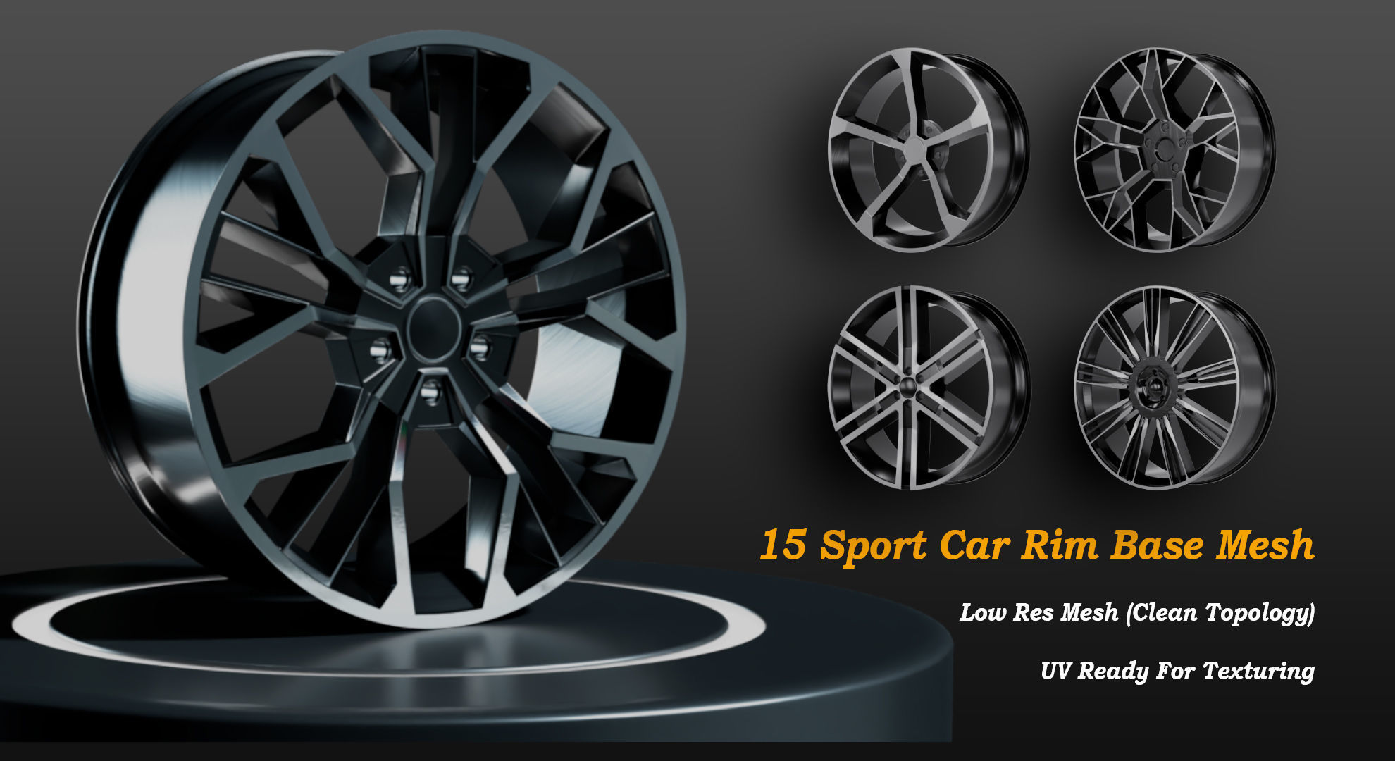 3D model 15 Sport Car Rim Base Mesh VR / AR / low-poly | CGTrader