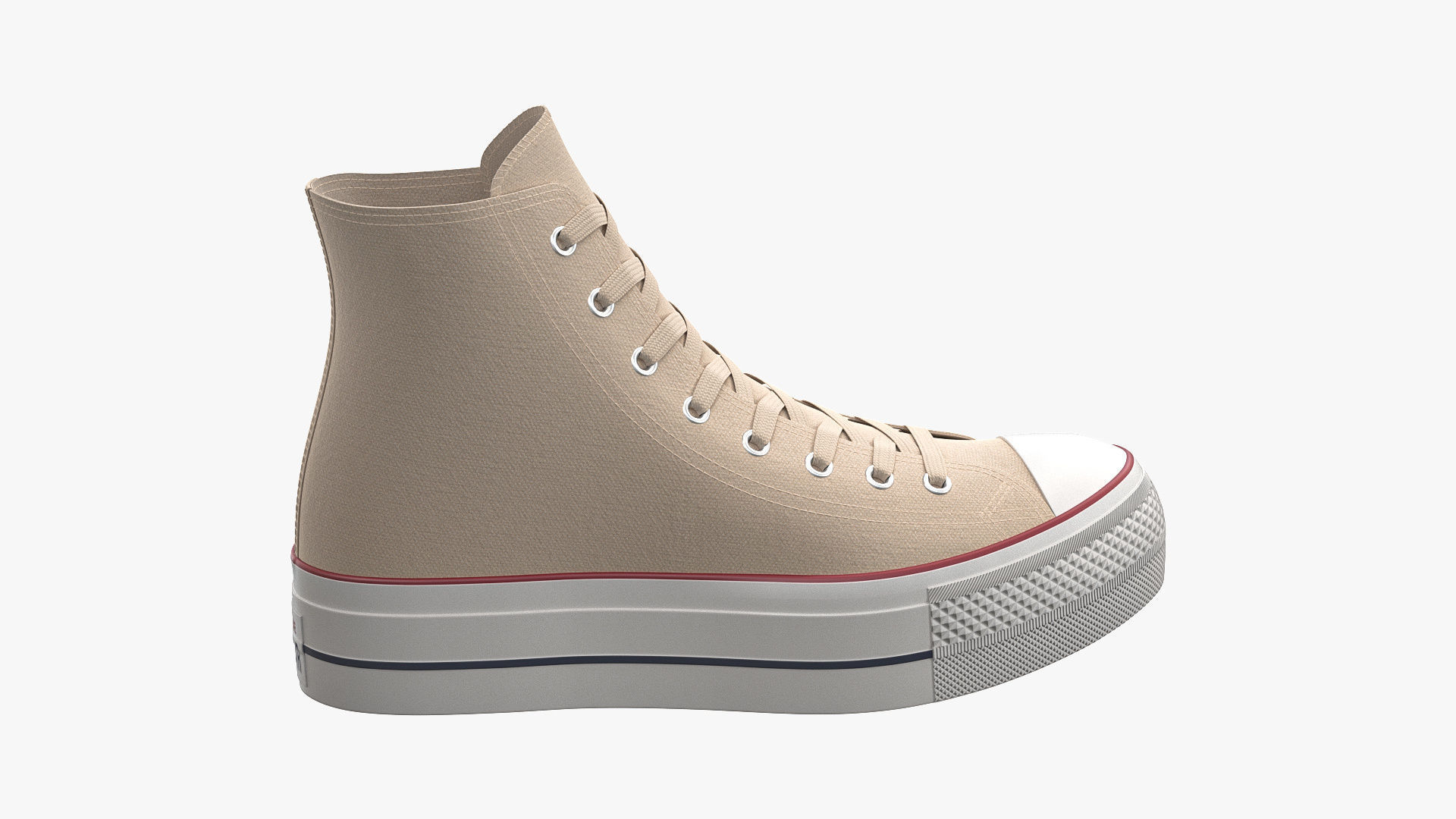 Chuck Taylor All Star Lift Platform High Top Cream 3D model | CGTrader